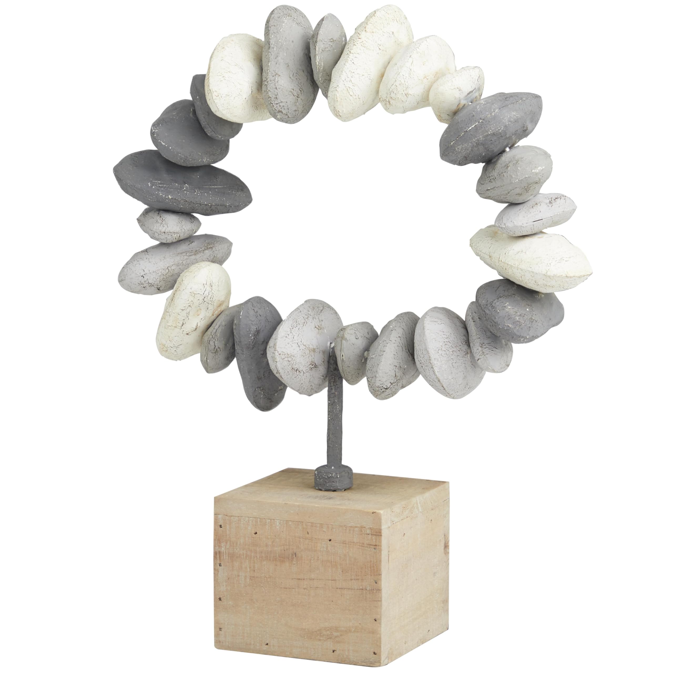 Amazon.com: Deco 79 Metal Abstract Decorative Sculpture Circular Stone ...