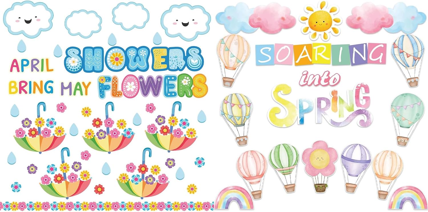 Amazon.com: VABAMNA Spring Bulletin Board Decorations for Classroom ...