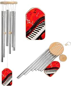 Amazon.com : Piano Keyboard Music Note Wind Chimes for Outside with ...