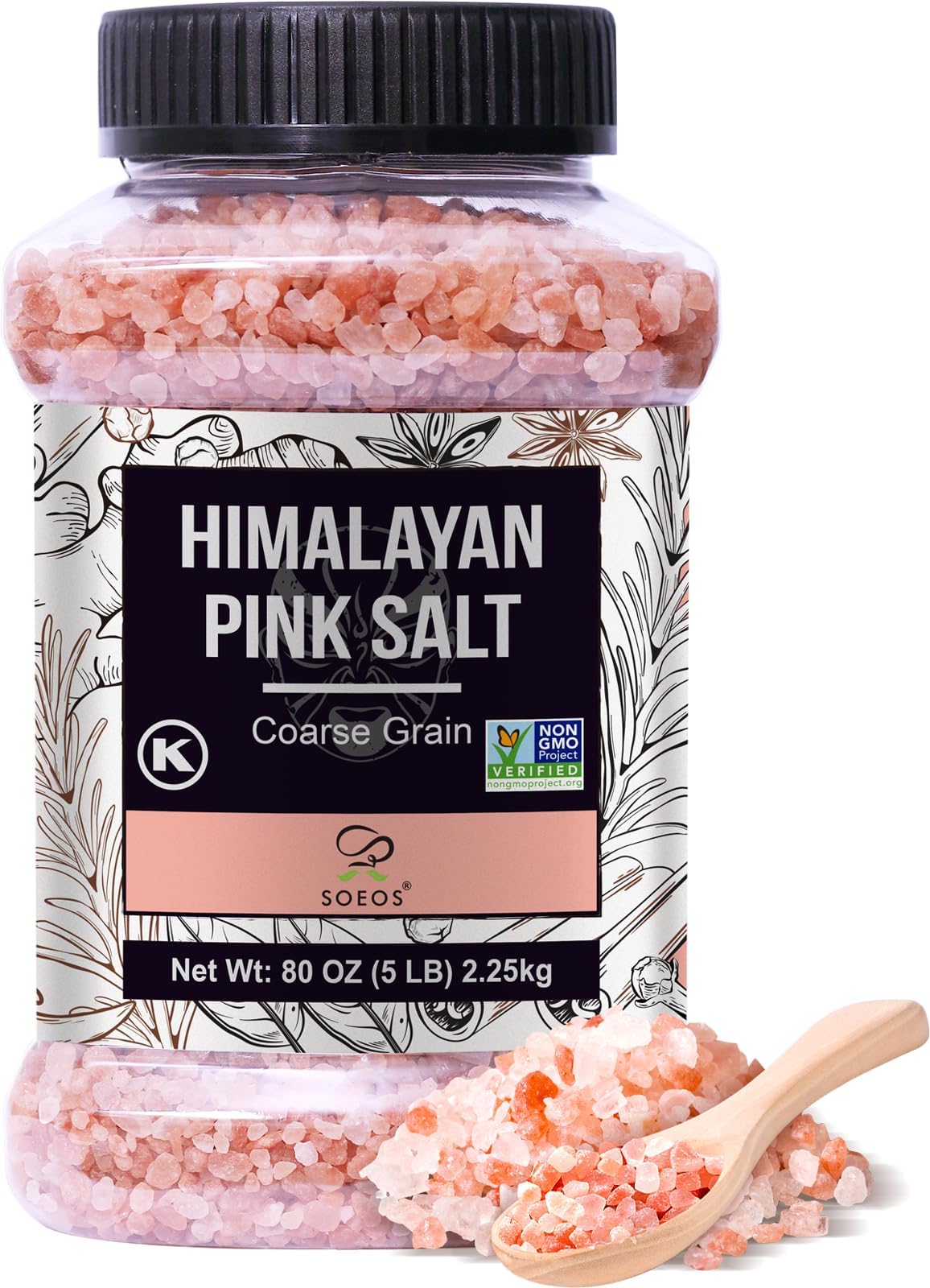 Amazon.com: Soeos Himalayan Pink Salt, Coarse Grain, 80oz (5 Pound ...
