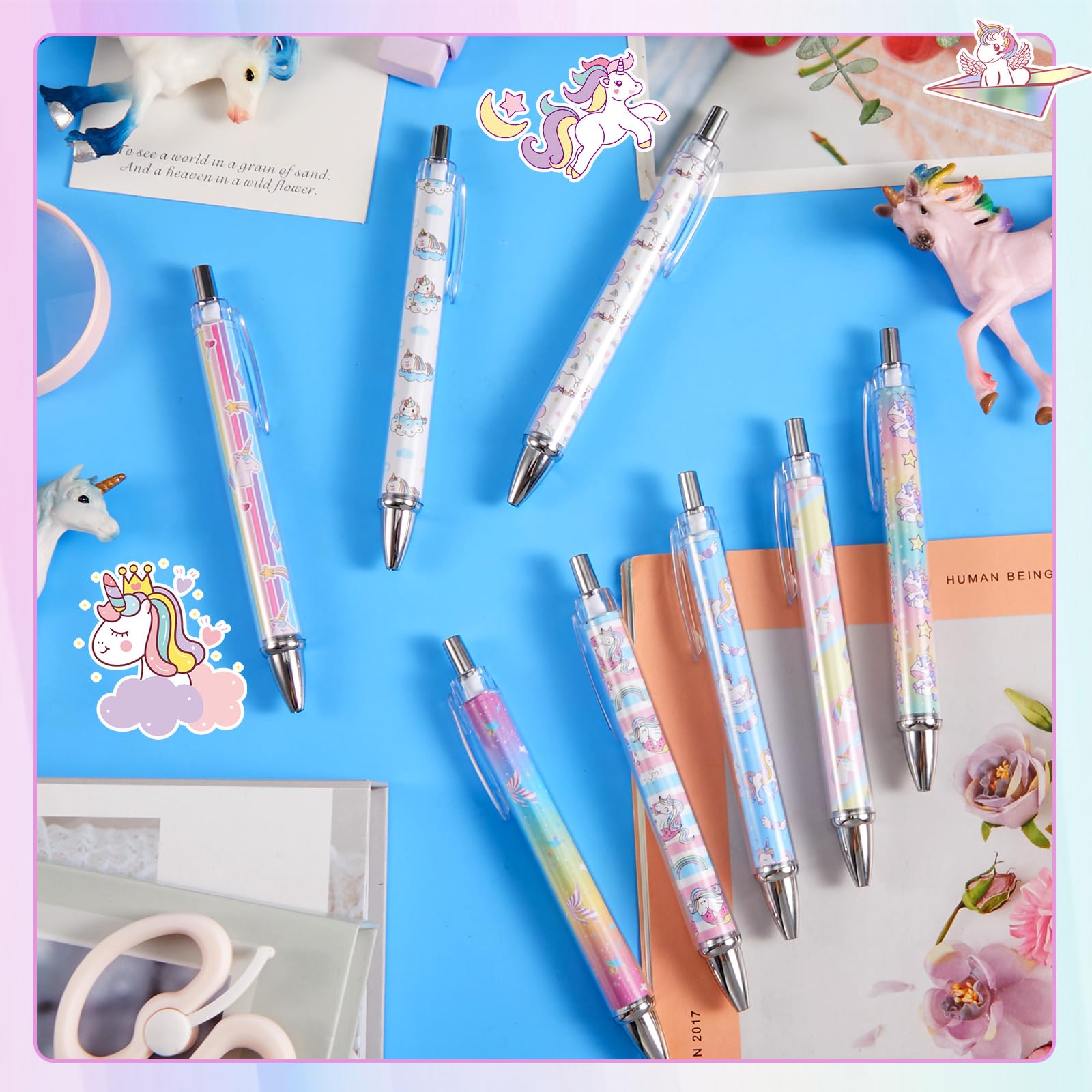 Snapklik.com : Ireer 8 Pcs Ballpoint Pens For Women 1.00 Mm Cute Black ...