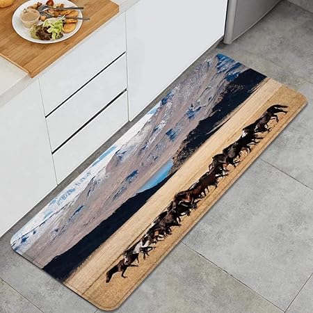 Amazon.com: Animal Running Horse Kitchen Rug Set 2 Pieces Horses Herd ...