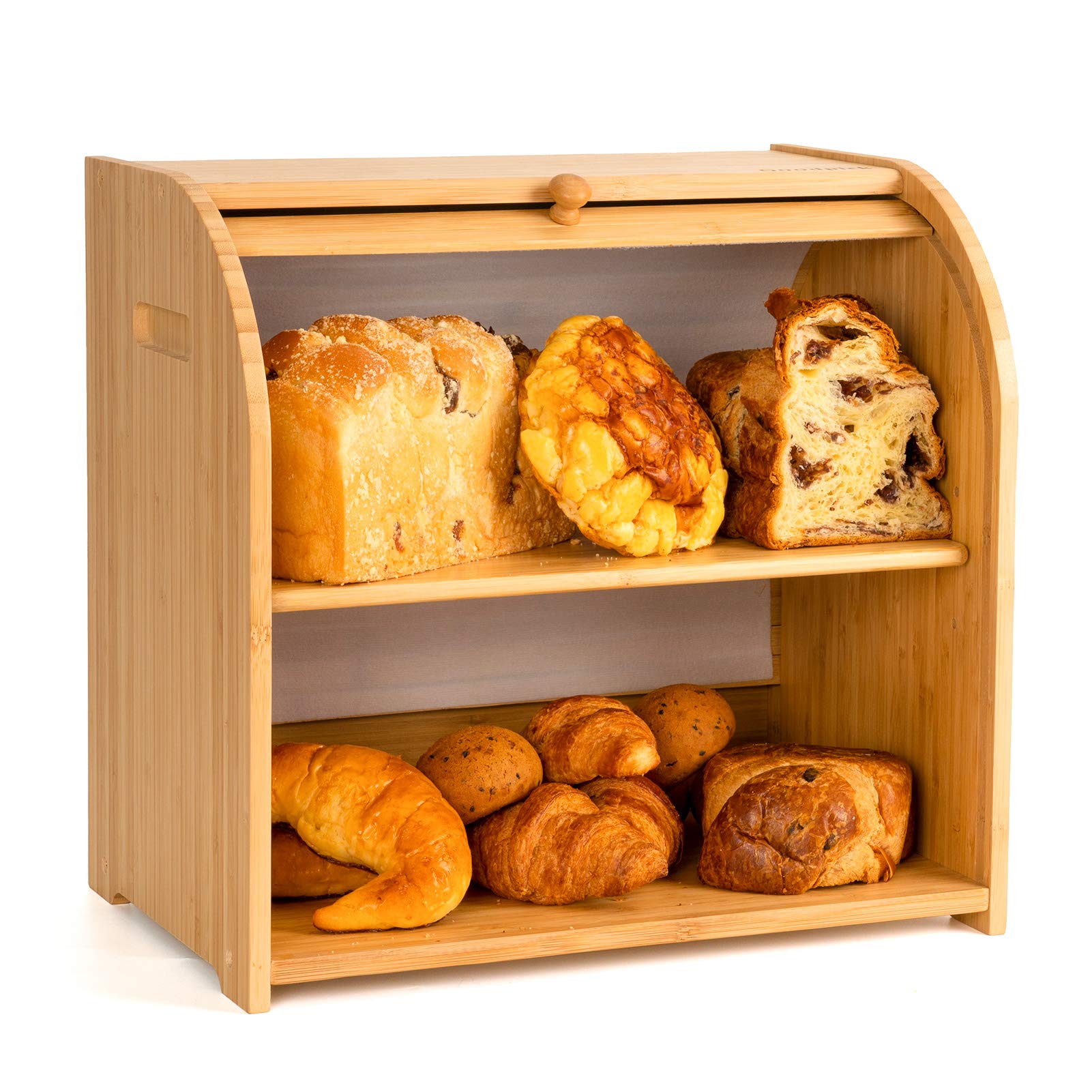 Buy Goodpick Large Double Bread Bin - 2 Layer Large Roll Top Bread Bin ...