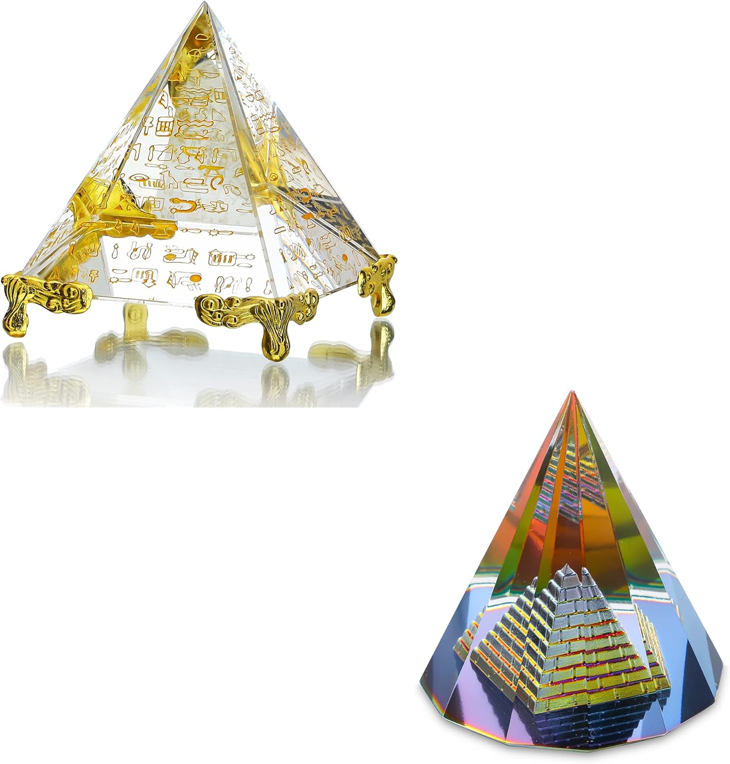 Amazon.com: H&D HYALINE & DORA 60MM Crystal Pyramid Prism Paperweight ...