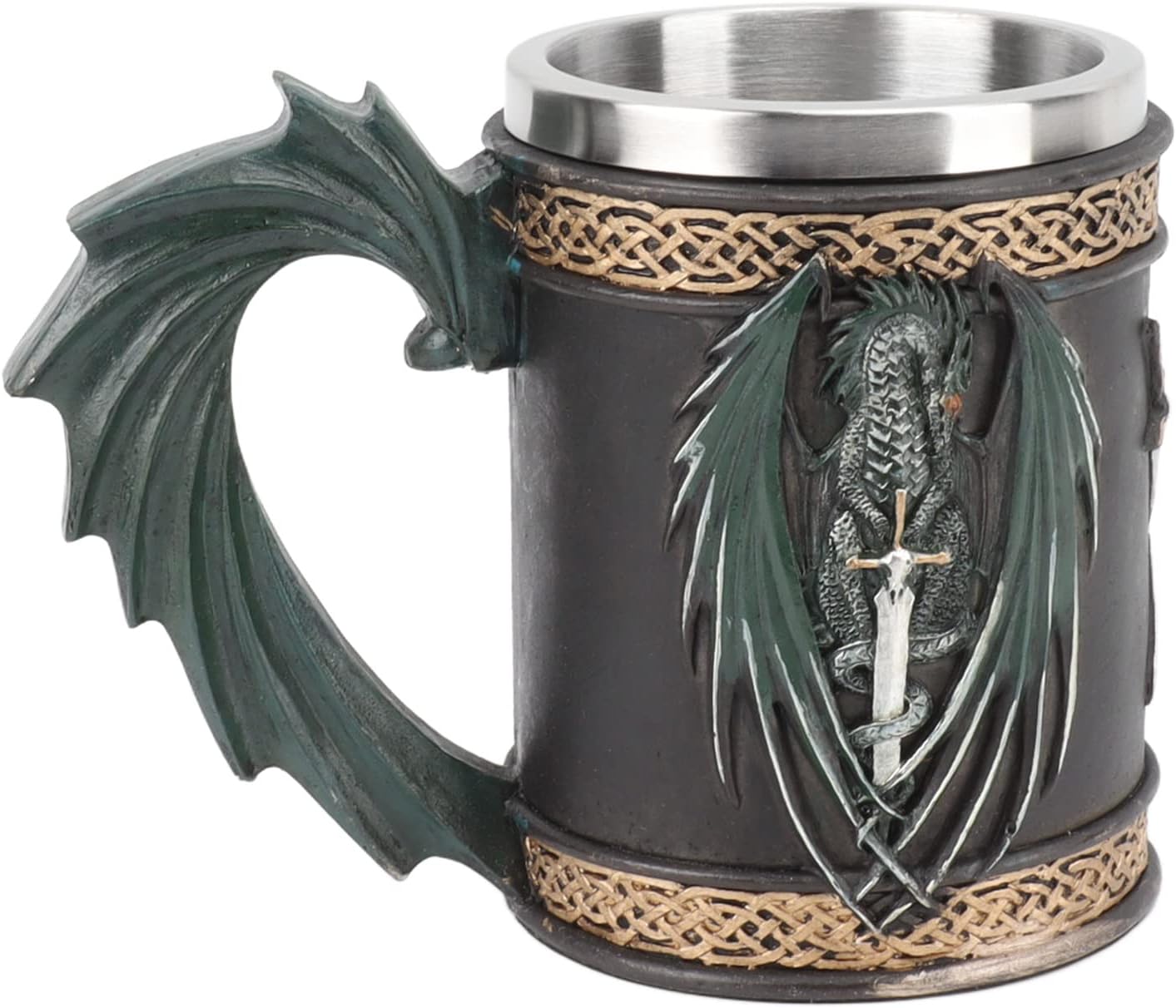 Medieval Dragon Beer Mug, Large Dragon Mug Viking Beer Mug Stainless ...