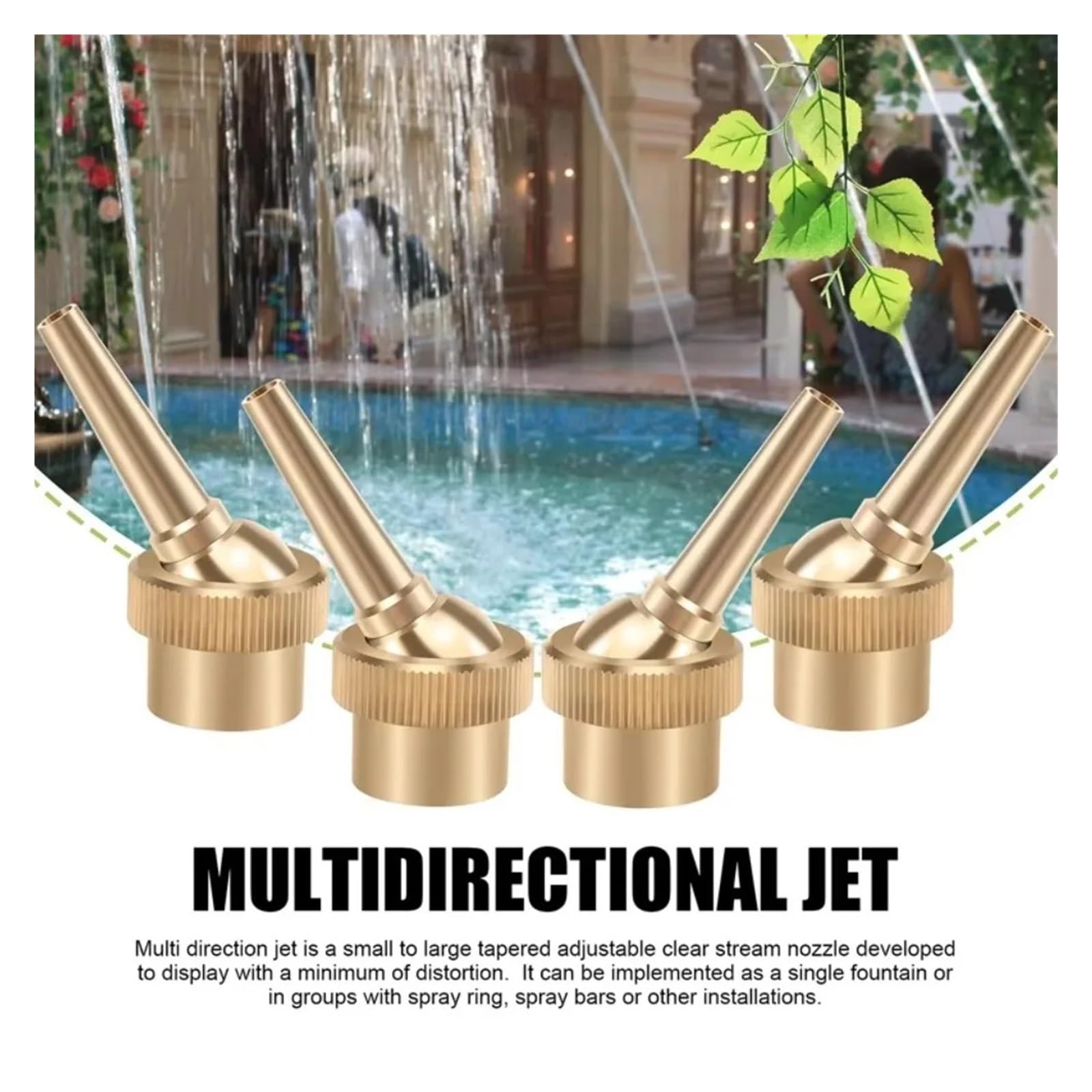 Snapklik.com : AWHZngE Brass Jet Straight Fountain Nozzles Adjustable 1 ...