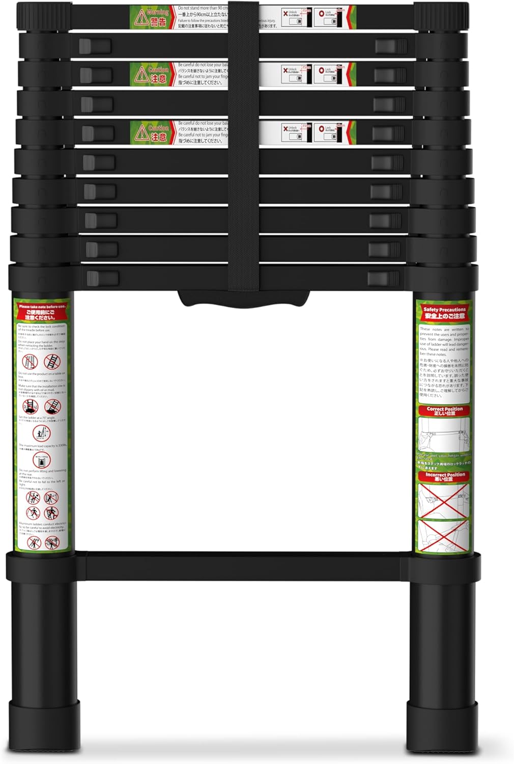 Telescoping Ladder for RV & Attic, 10.5FT Aluminum Extension Ladder ...