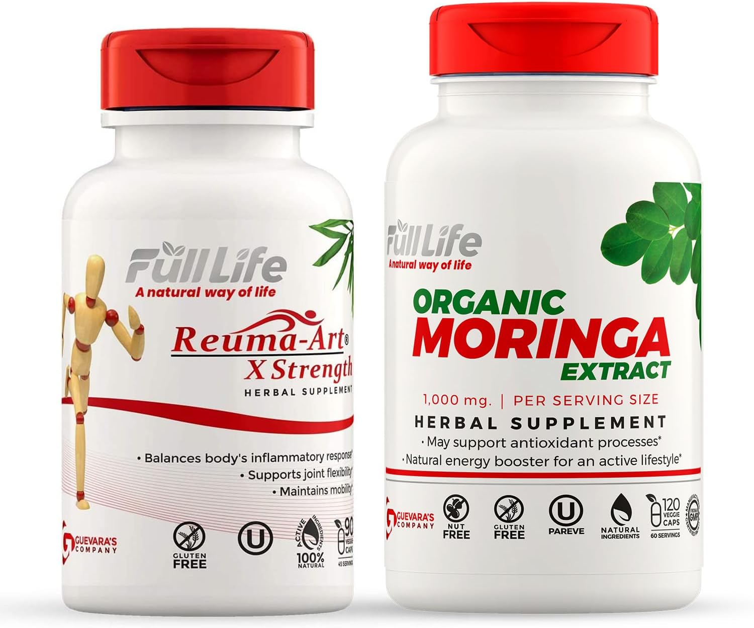 Amazon.com: Full Life Reuma-Art X Strength and Moringa Capsules - Joint ...