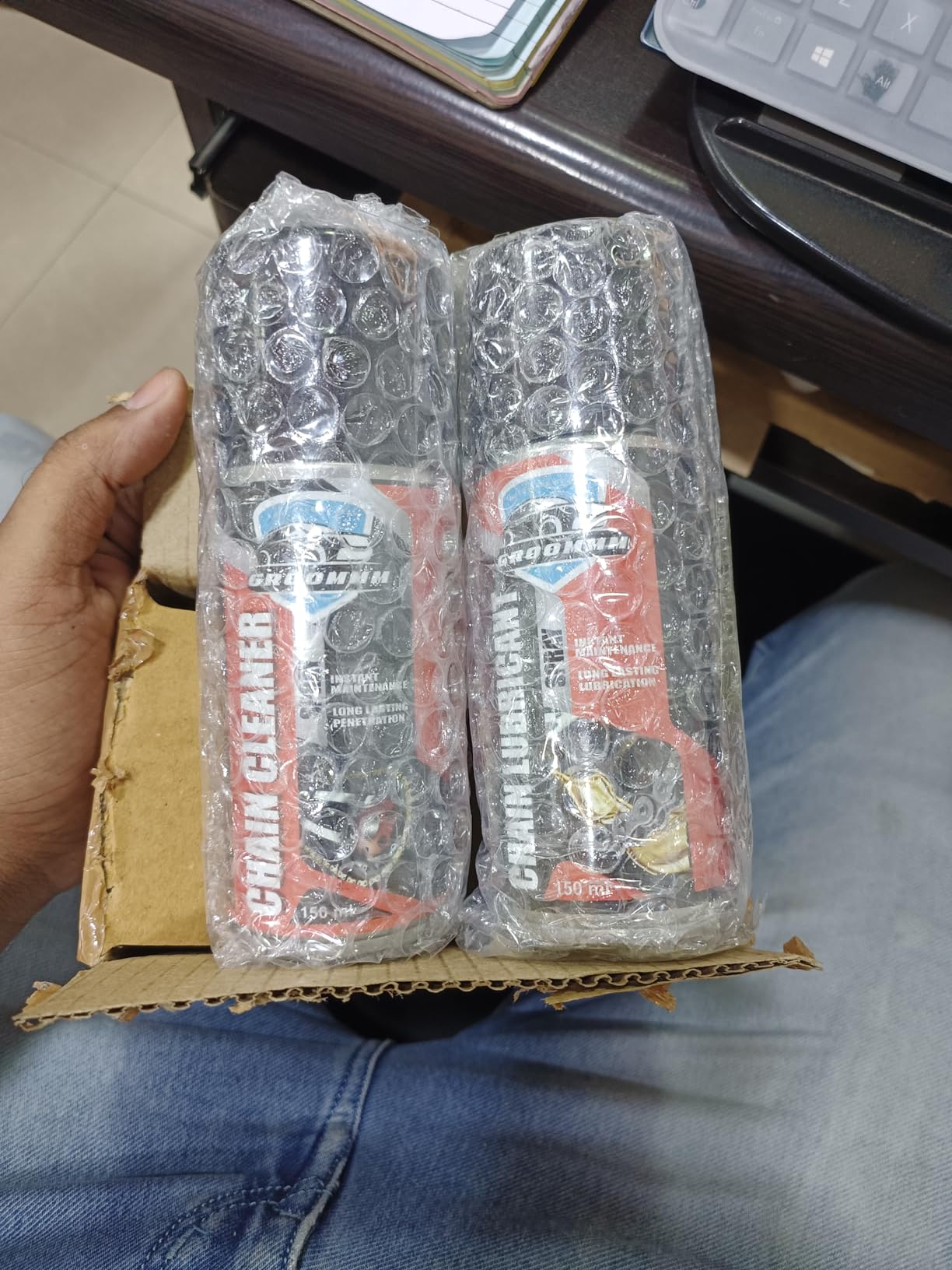 Groommm Bike chain cleaner and chain lubricant spray combo (150MLX 2 ...