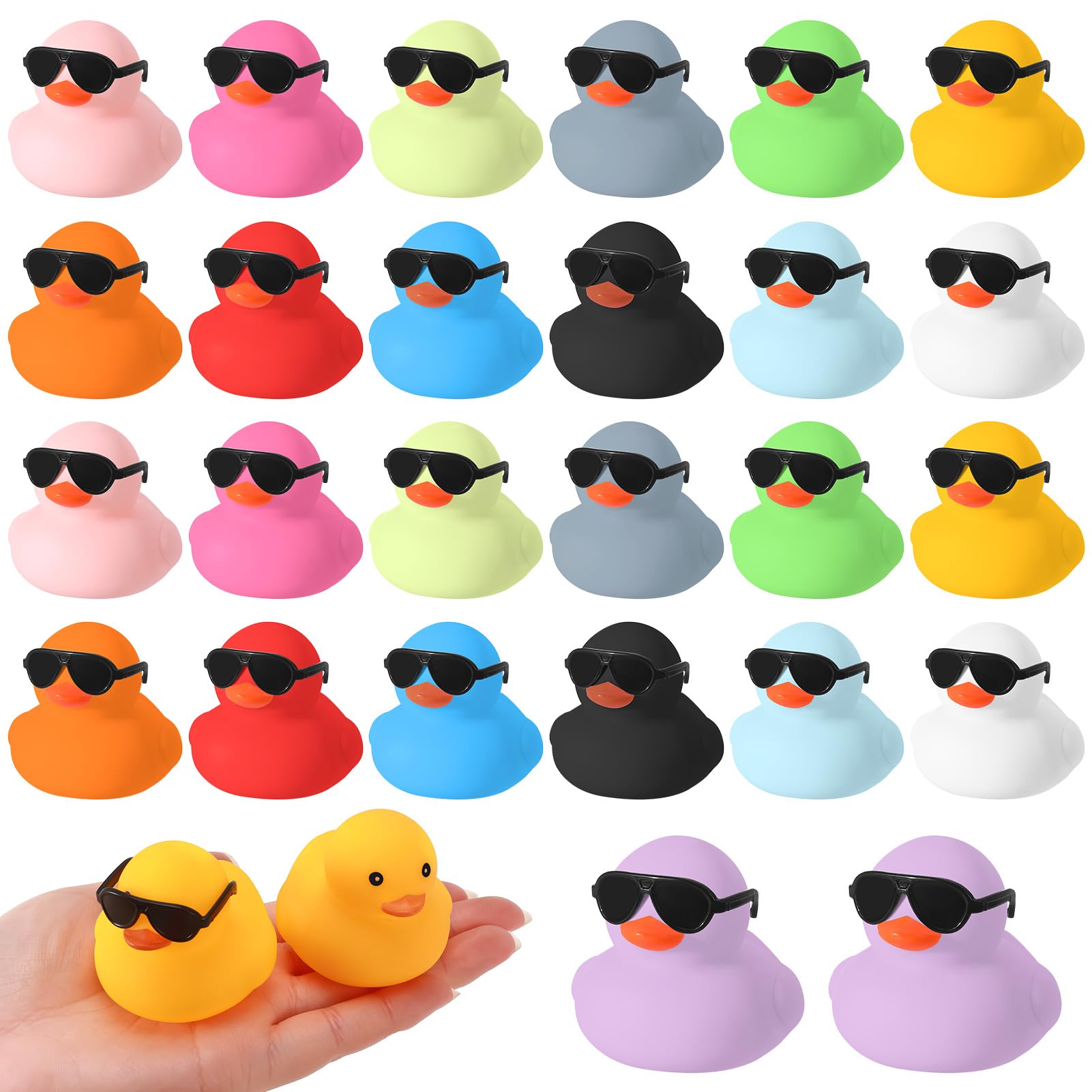 HEQU 26 PCS Rubber Ducks Bath Duck Toys Floater Duck Colorful ...