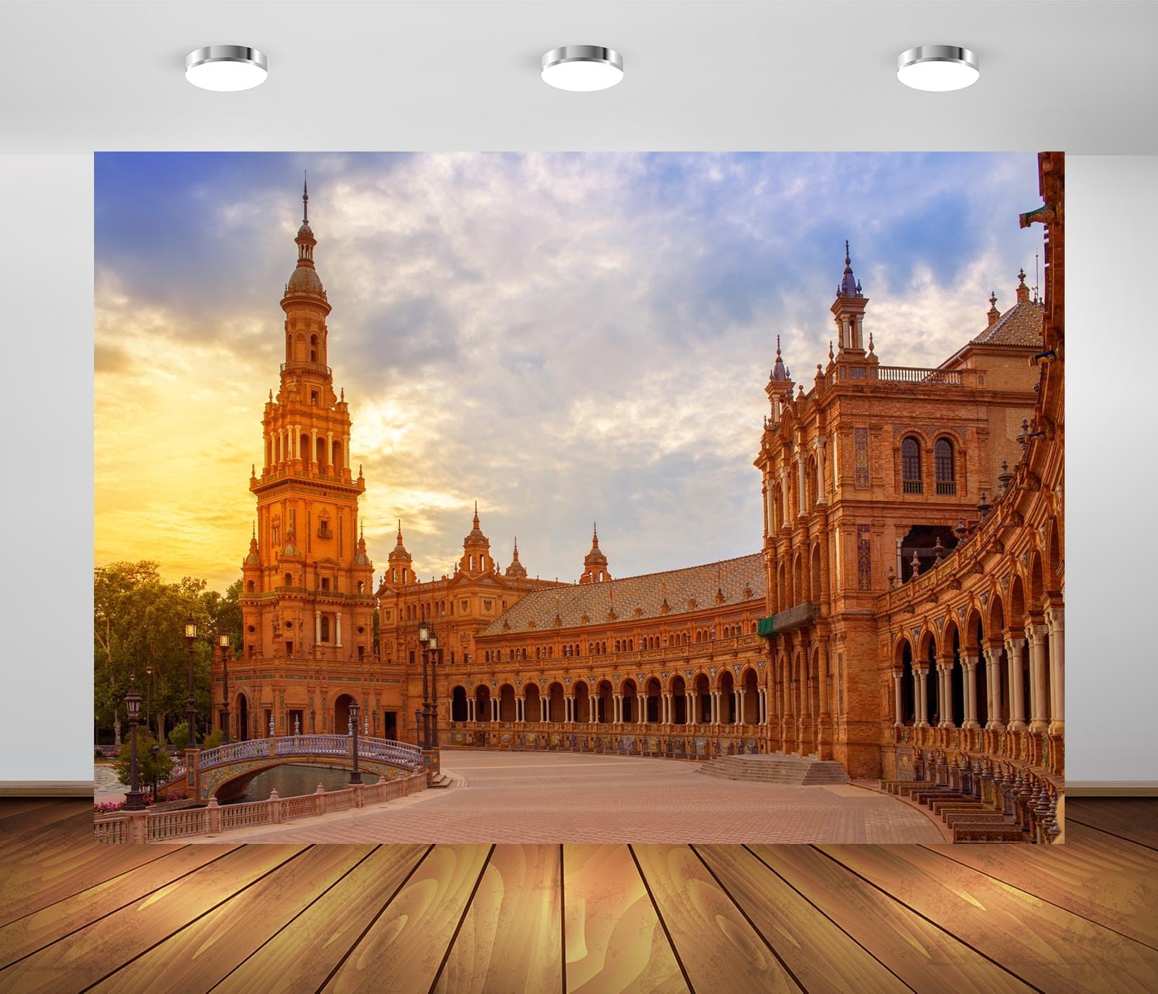 Amazon.com : BELECO 7x5ft Fabric Spain Square Backdrop Seville Sevilla ...