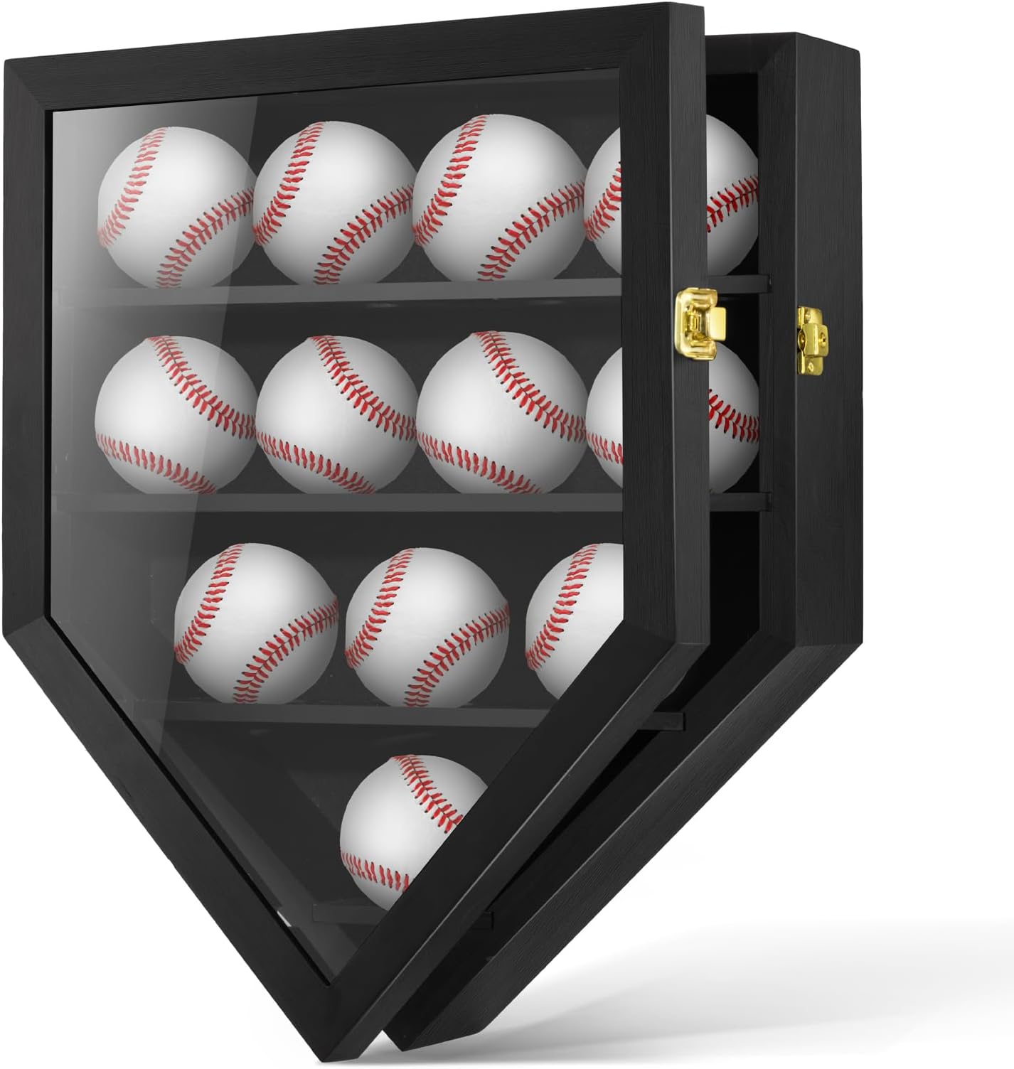 Amazon.com: Kacorn Baseballs Display Case Wall Cabinet with 12 Holders ...