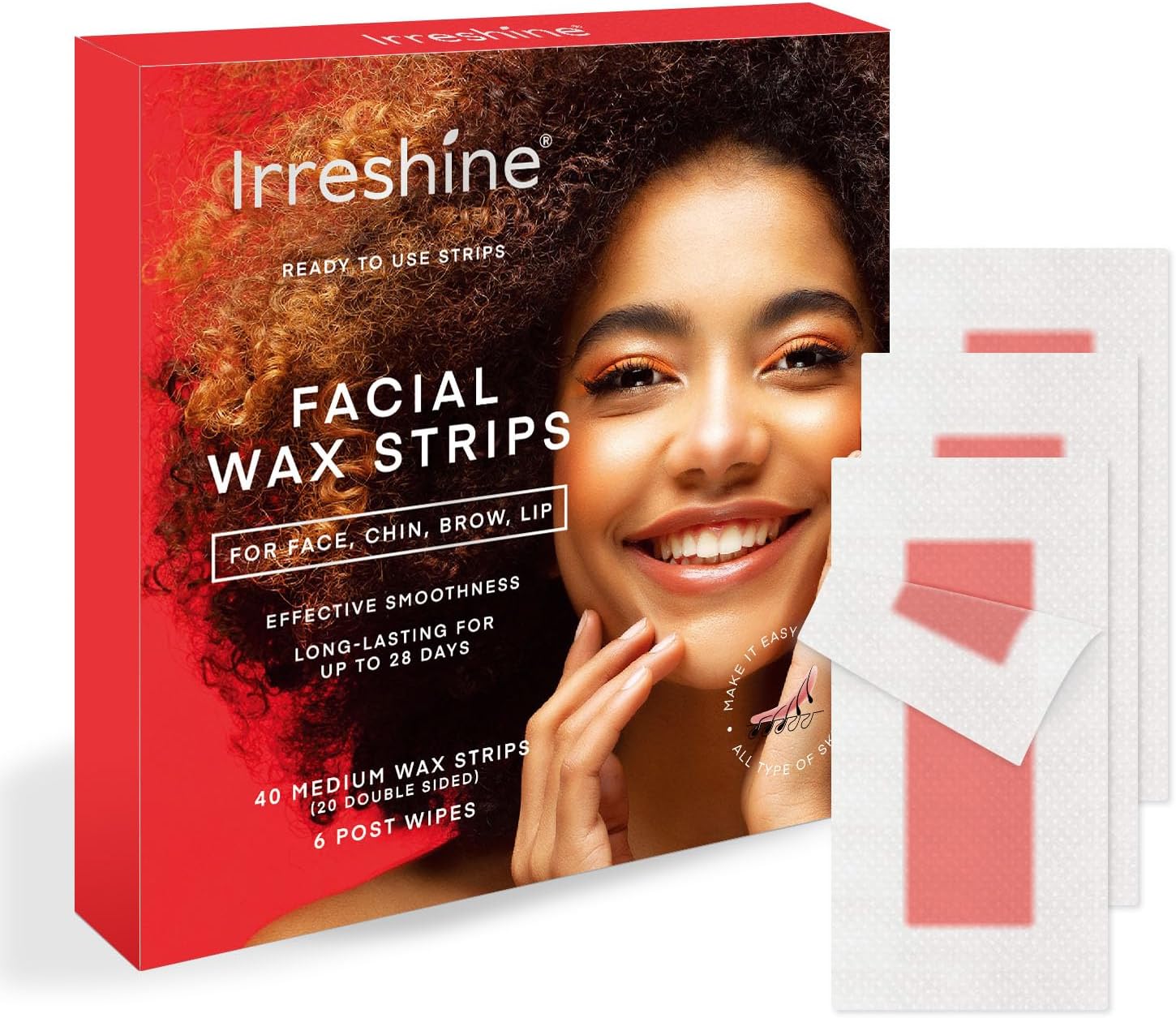 Amazon.com : Wax Strips for Face Hair Removal - Facial Waxing Strip for ...