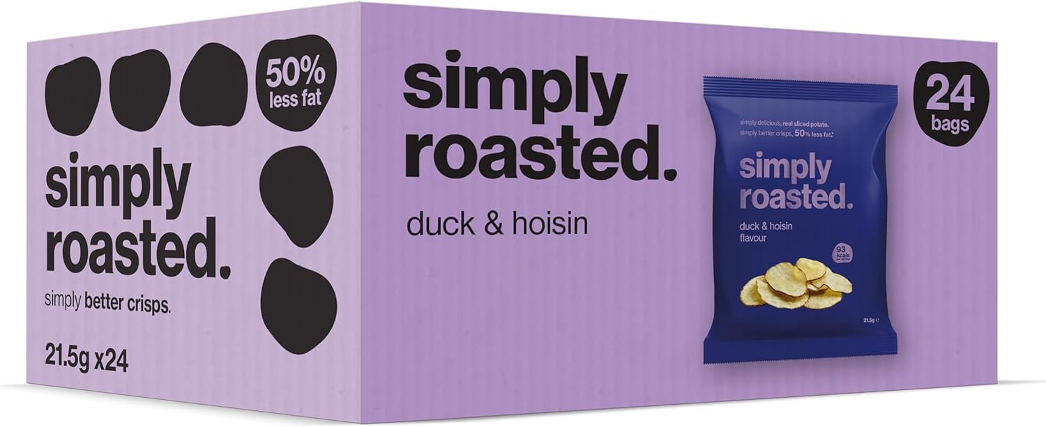 Simply Roasted – Duck & Hoisin Flavour Crisps 24 x 21.5g | 50% less fat ...