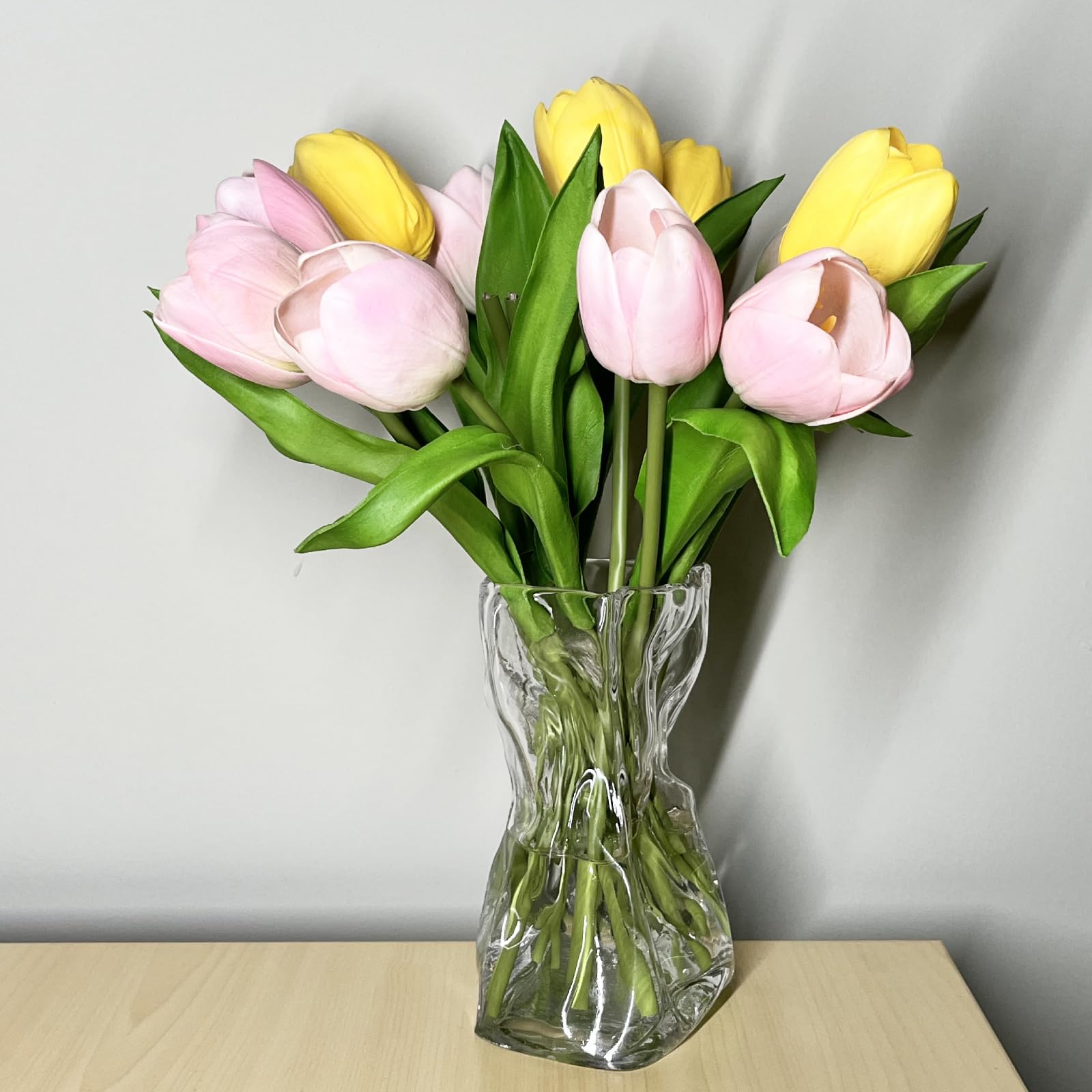 Glass Flower Vase Irregular Shaped Flower Vase - Clear Artificial ...