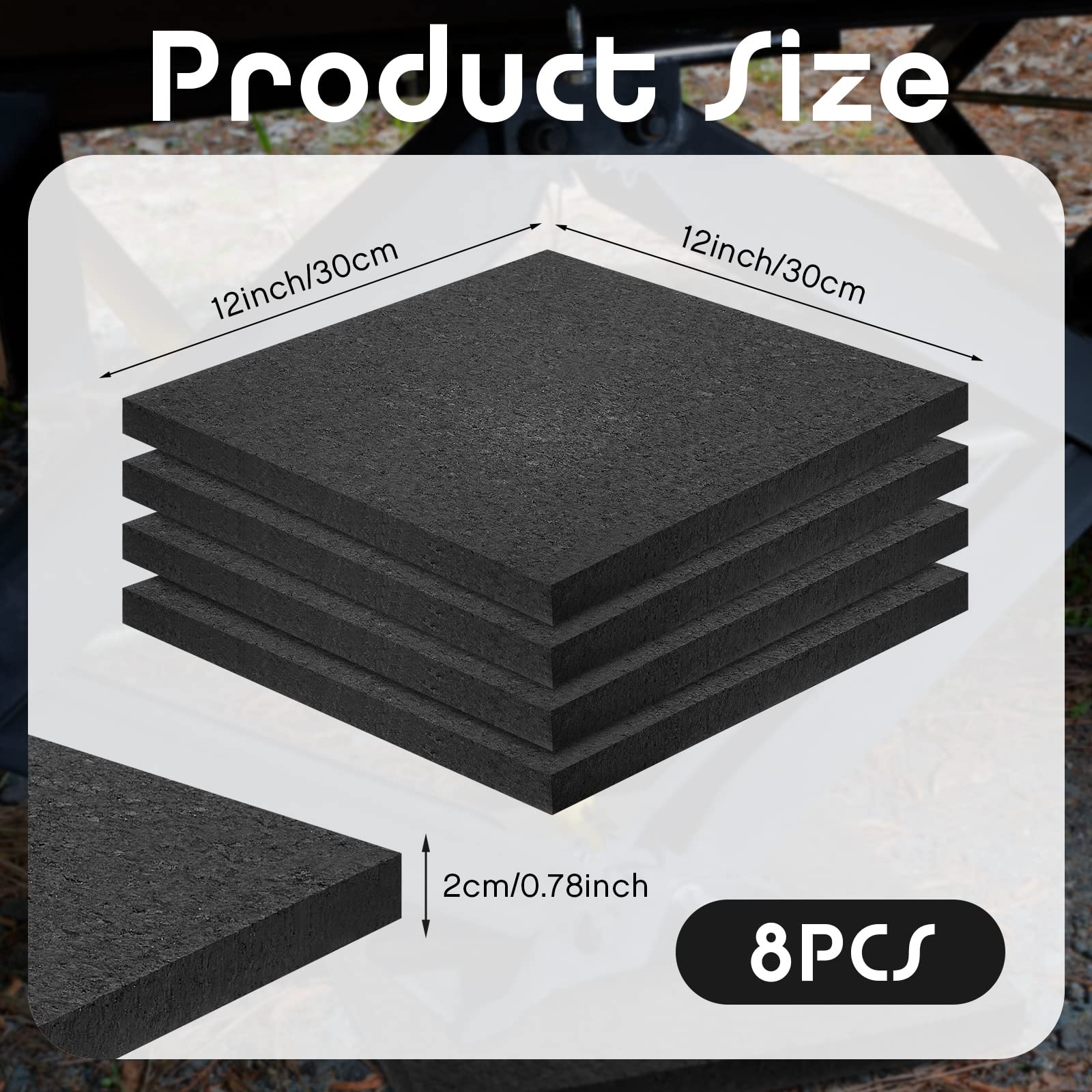 8 Pieces RV Jack Blocks Rubber Pads 12 x 12 x 0.8 Inches RV Leveling ...