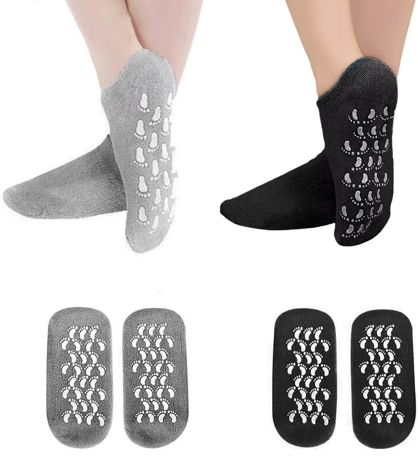Amazon.com : 2 Pairs Gel Socks for Women Moisturizing Sock for Men Hard ...