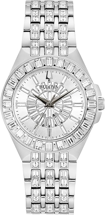 Amazon.com: Bulova Ladies' Crystal Phantom Stainless Steel 3-Hand ...