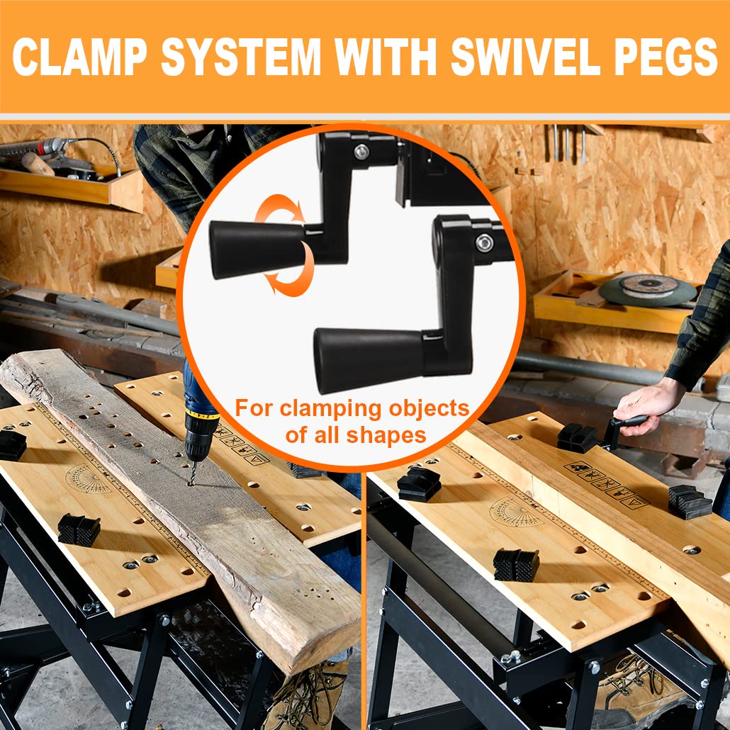 Snapklik.com : WORKESS Portable Workbench, 440 Lbs Load Capacity 4 ...