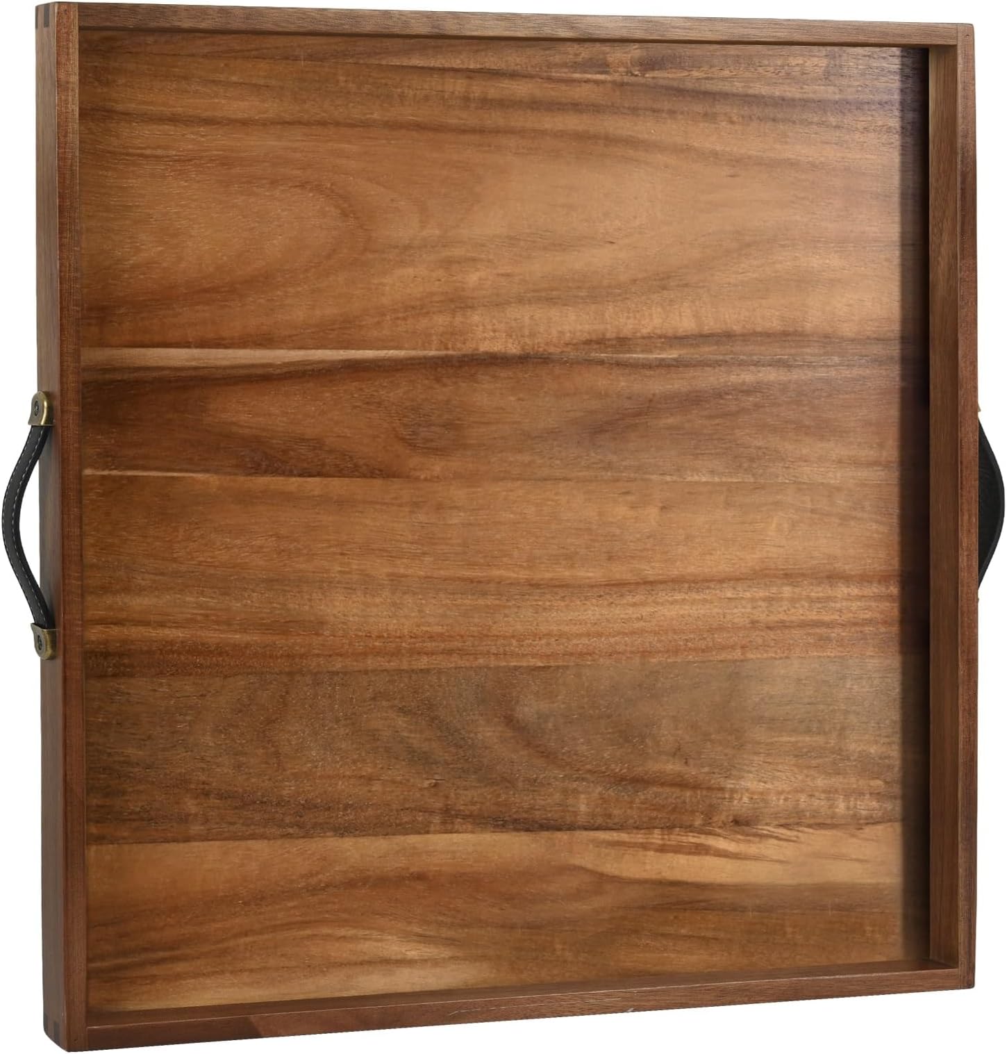 Amazon.com: Extra Large Acacia Wood Serving Tray, 22" Ottoman Tray with ...