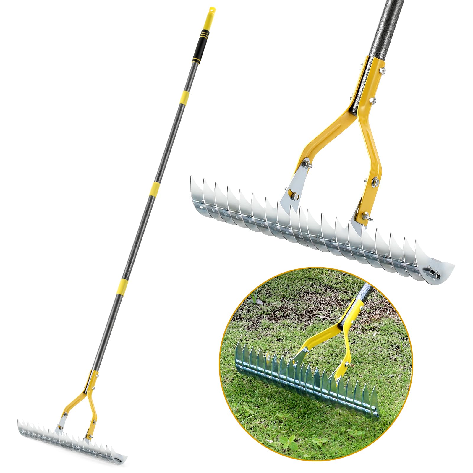 Snapklik.com : Vansonana Thatch Rake, 15-Inch Wide Lawn Thatching Rake ...
