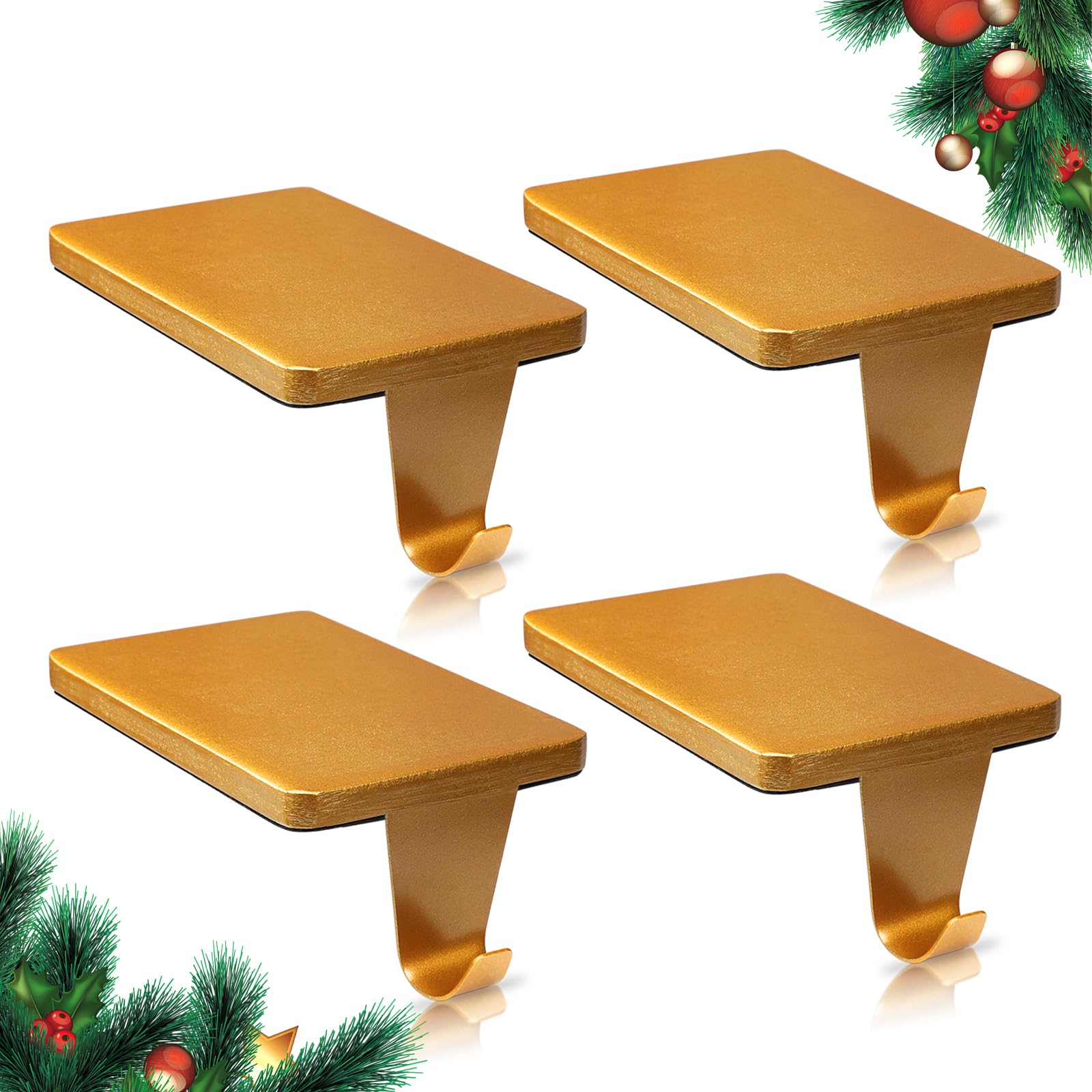 Snapklik.com : Christmas Stocking Holders For Mantle Set Of 4, Gold ...