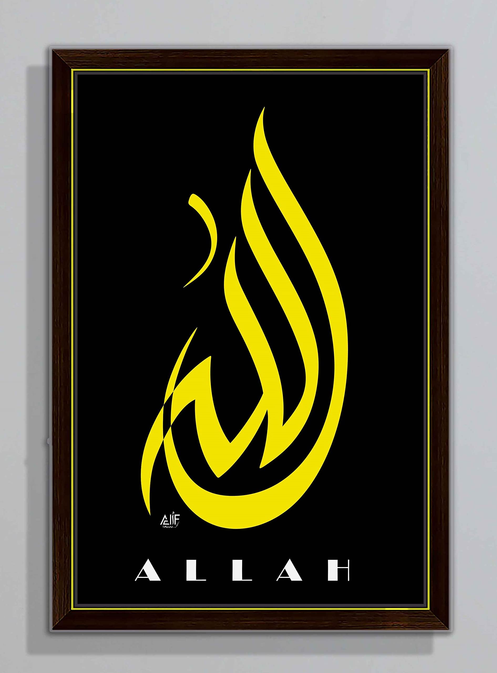 Buy ALLAH Name Beautiful Painting HD Print, Islamic Wall Decor, Without ...