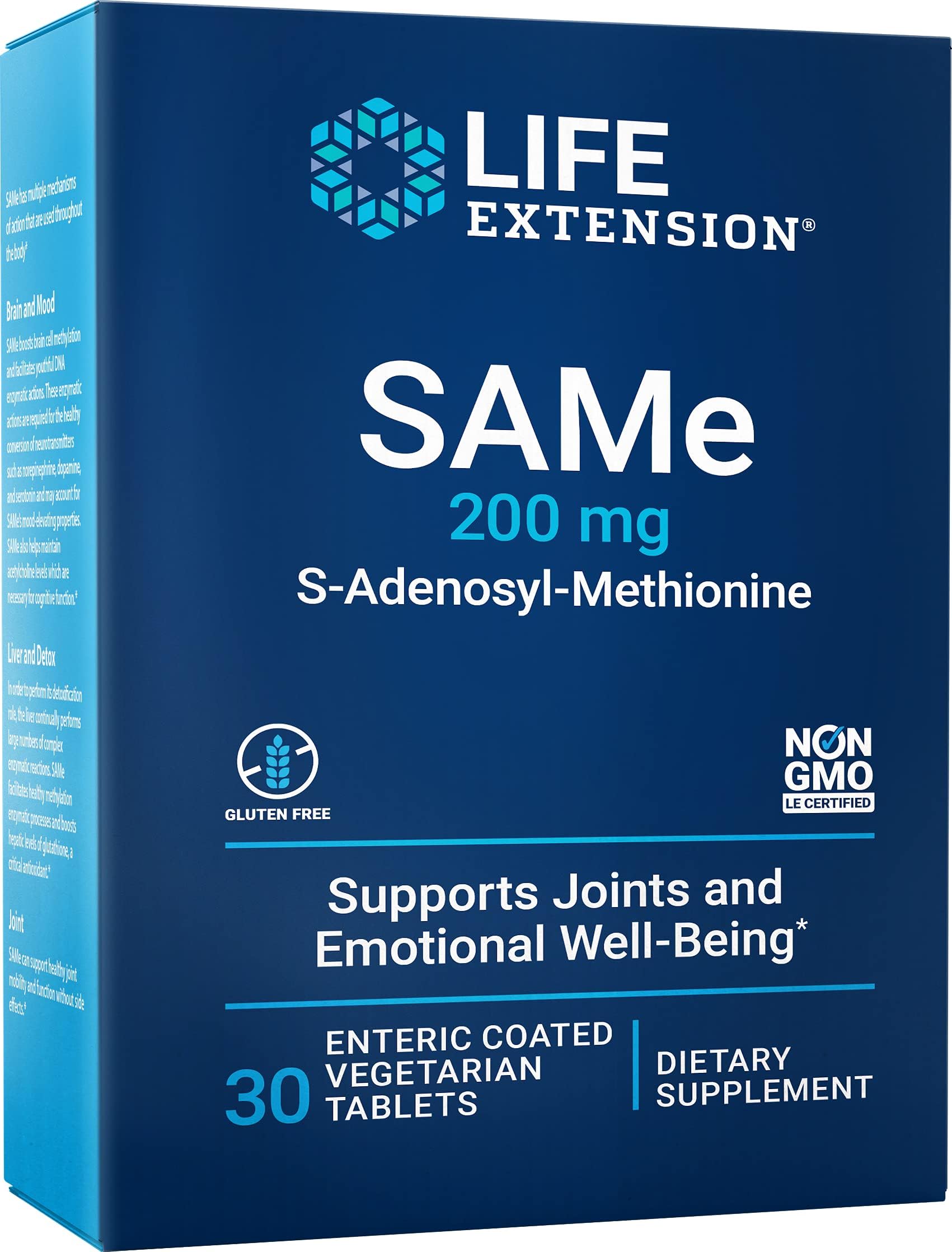 Amazon.com: SAM-e 200mg Daily Supplement - Vegan, Kosher, Non-GMO, Soy ...