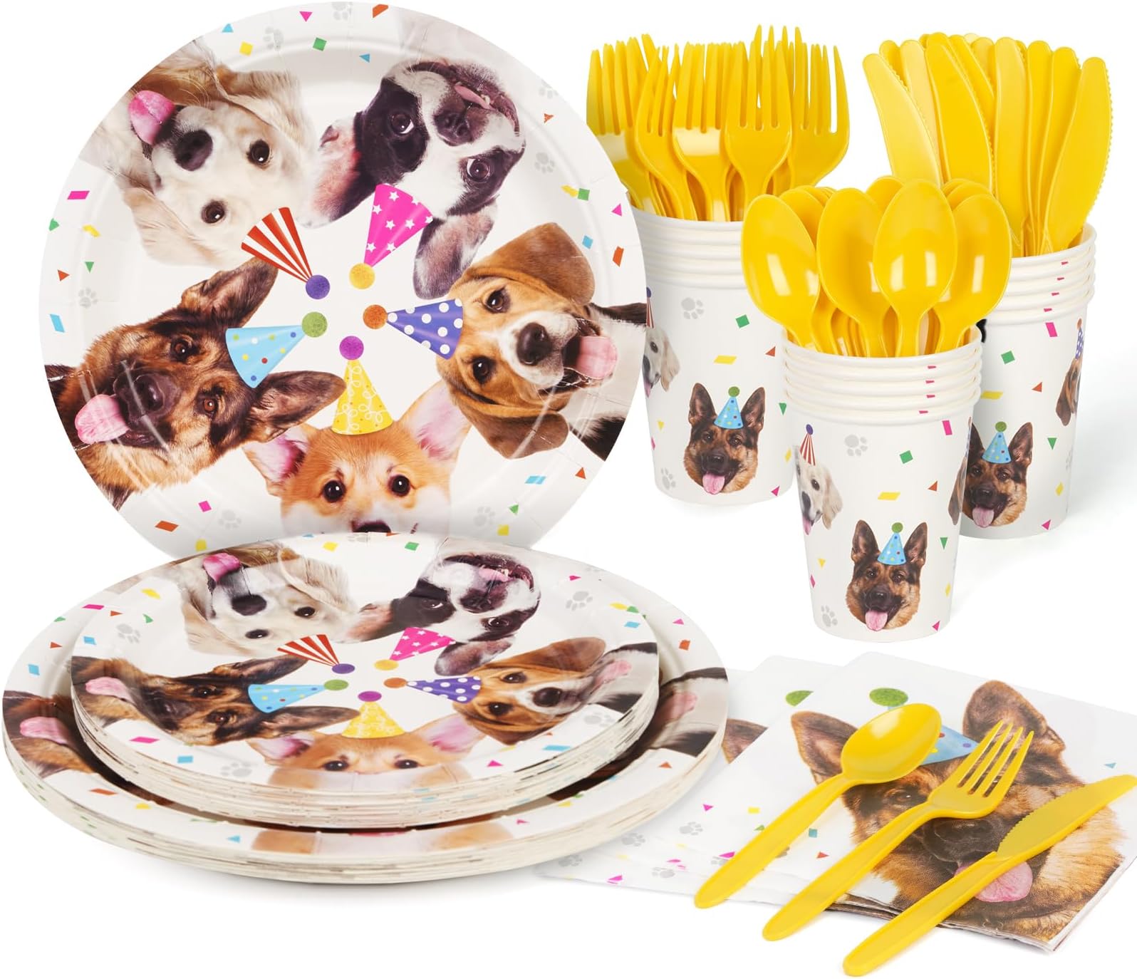 Amazon.com: Hegbolke 122 Pcs Dog Party Decorations - Including Plates ...