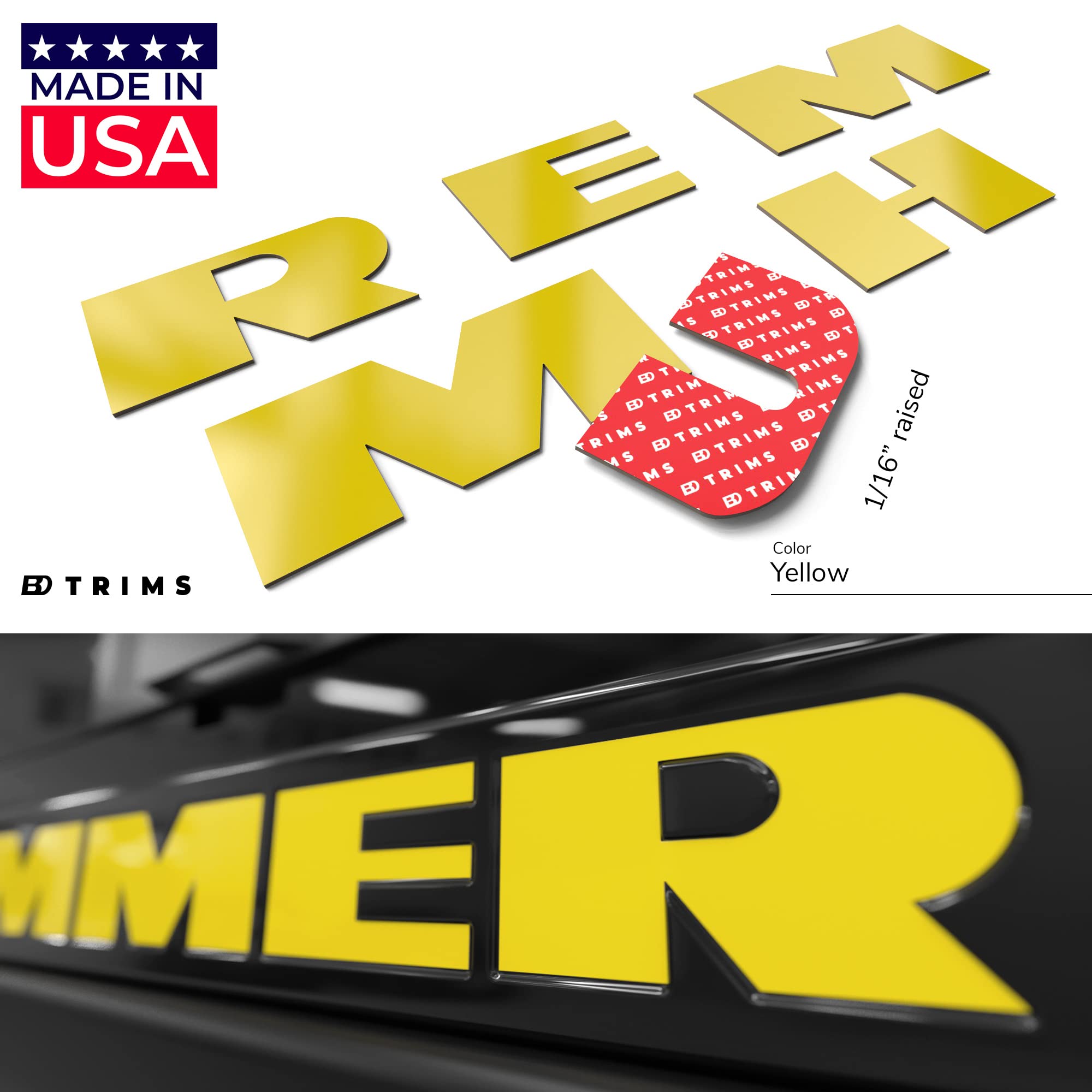 H2 Customization BDTrims Raised Letters For Hummer H2 Bumper - Yellow ...
