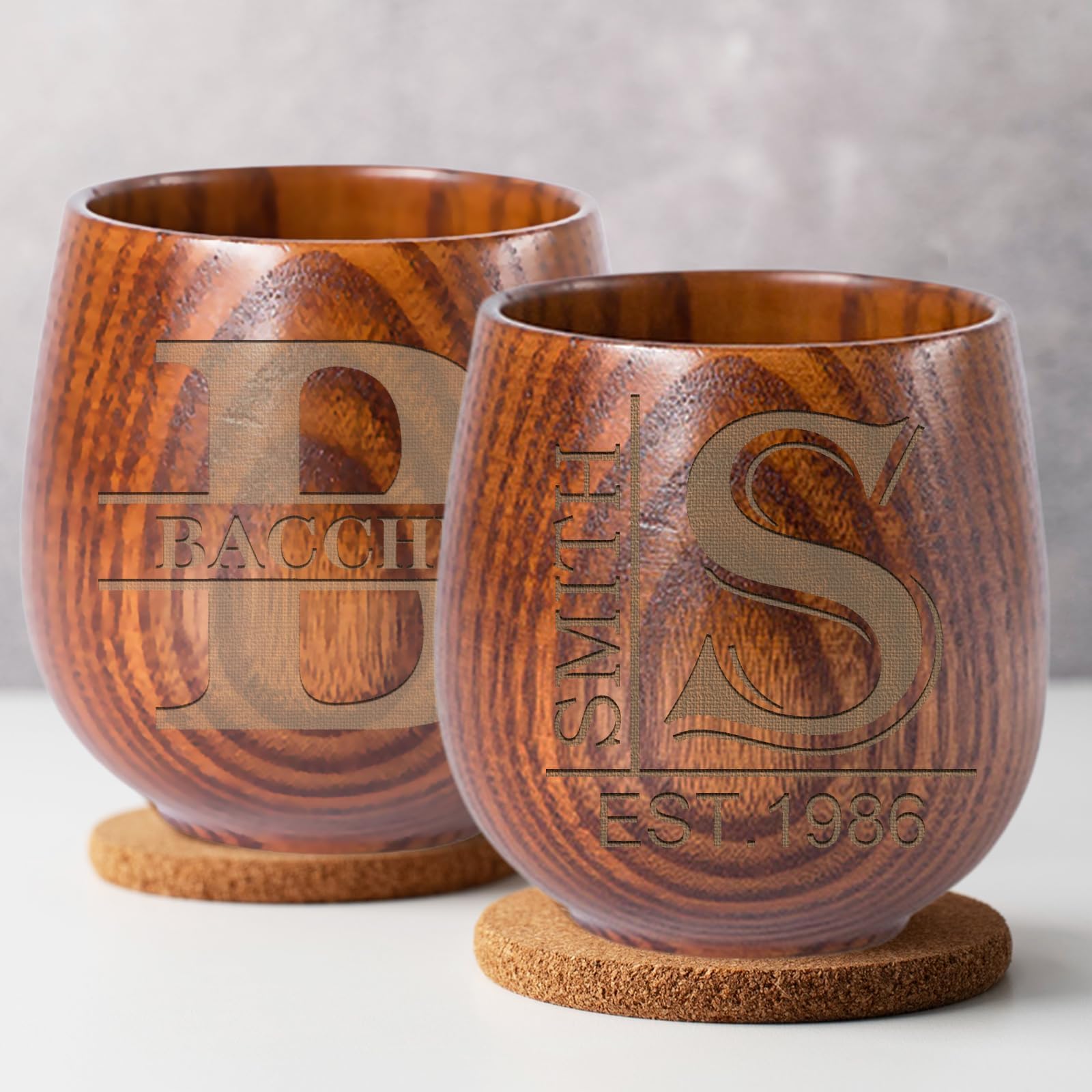 Amazon.com | Personalized Wooden Whiskey Glass Custom Engraved Bourbon ...