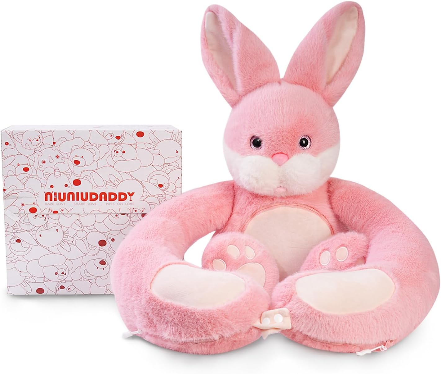 Amazon.com: Niuniu Daddy 4LBS| Bunny Heatable Weighted Stuffed Animals ...