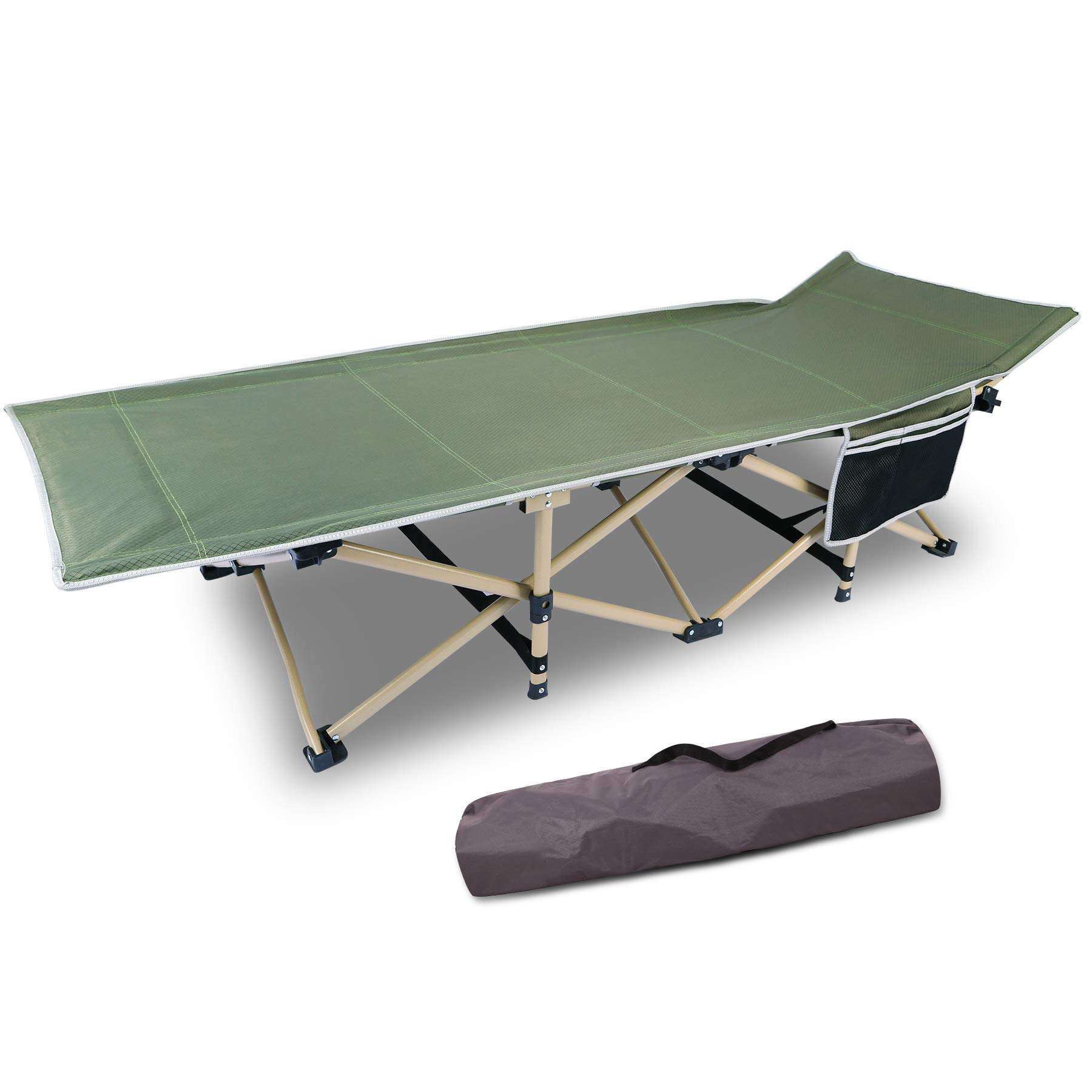 CAMPMOON Folding Camping Cots for Adults 500lbs, Heavy Duty Sturdy ...