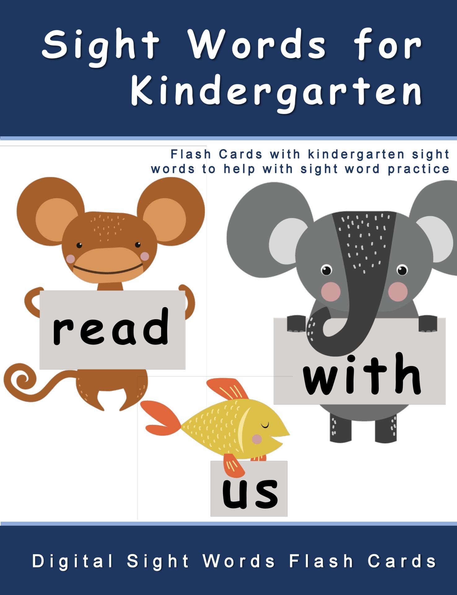 Sight Words For Kindergarten Digital Sight Word Flash Cards Dolch ...