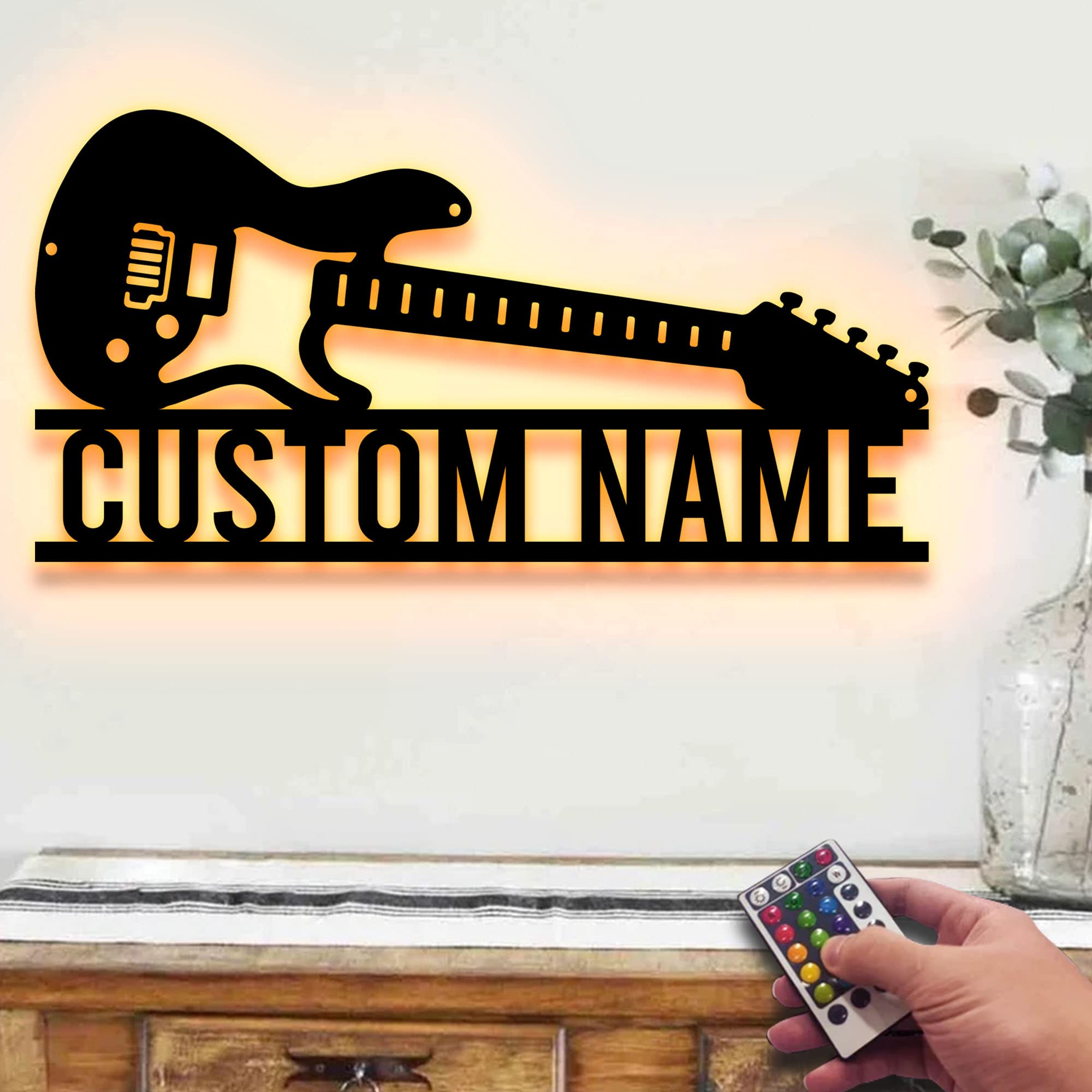 Amazon.com: Custom Guitar Sign, Guitar Studio Name Home Decor, Guitar ...