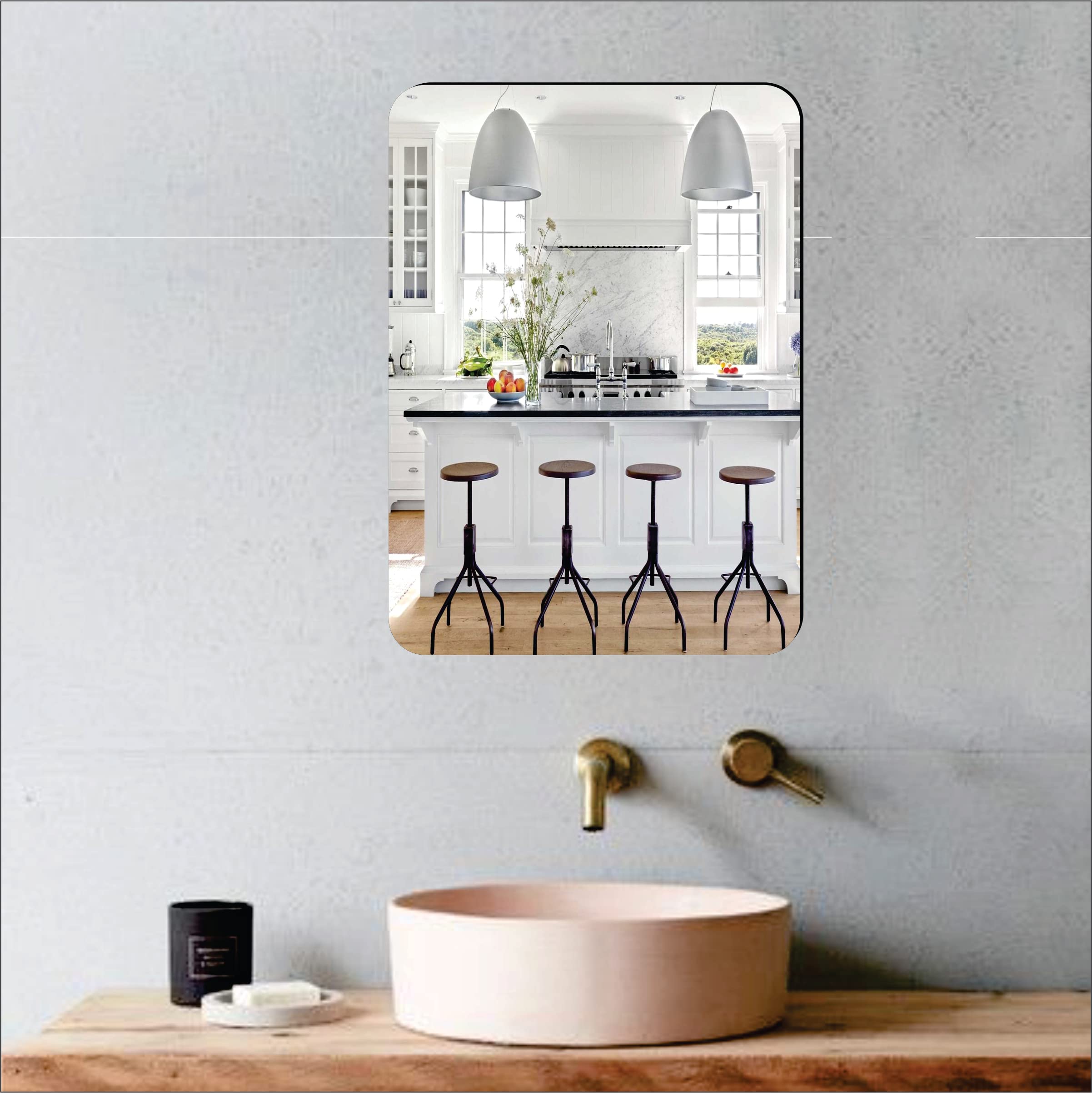 Buy Walldaddy - Self Adhesive Wall Mirror Stickers Big Size (30X20)Cm ...
