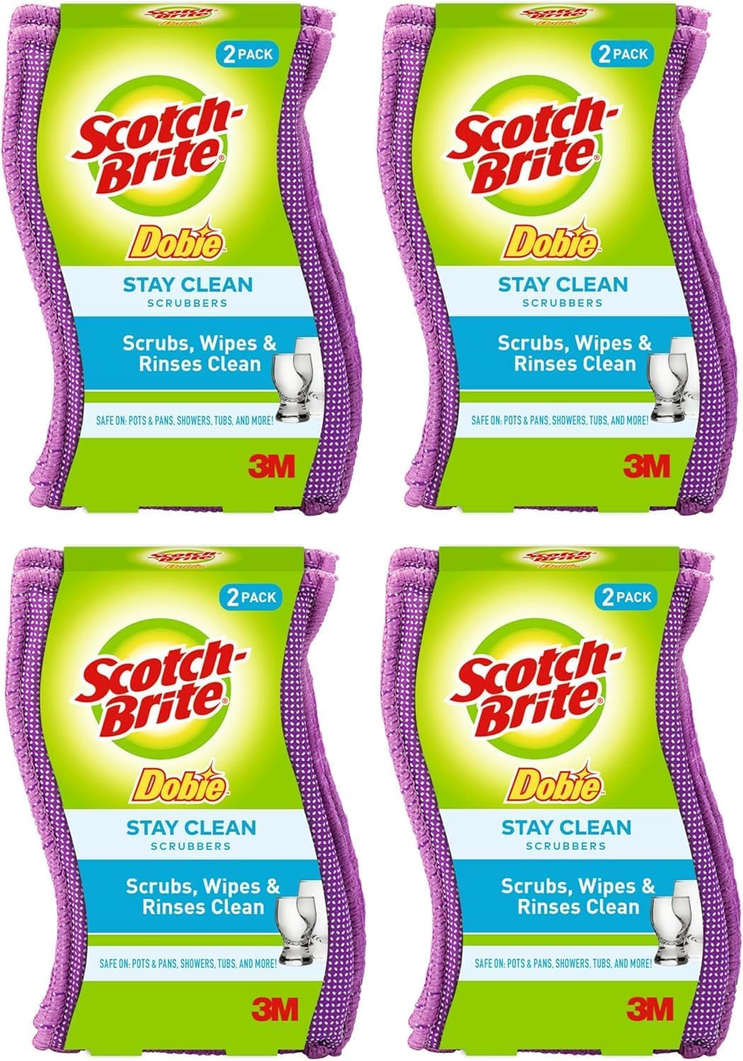Amazon.com: Scotch-Brite Clean & Rinse Scrubber - 2 ct, 4 Pack (Total 8 ...