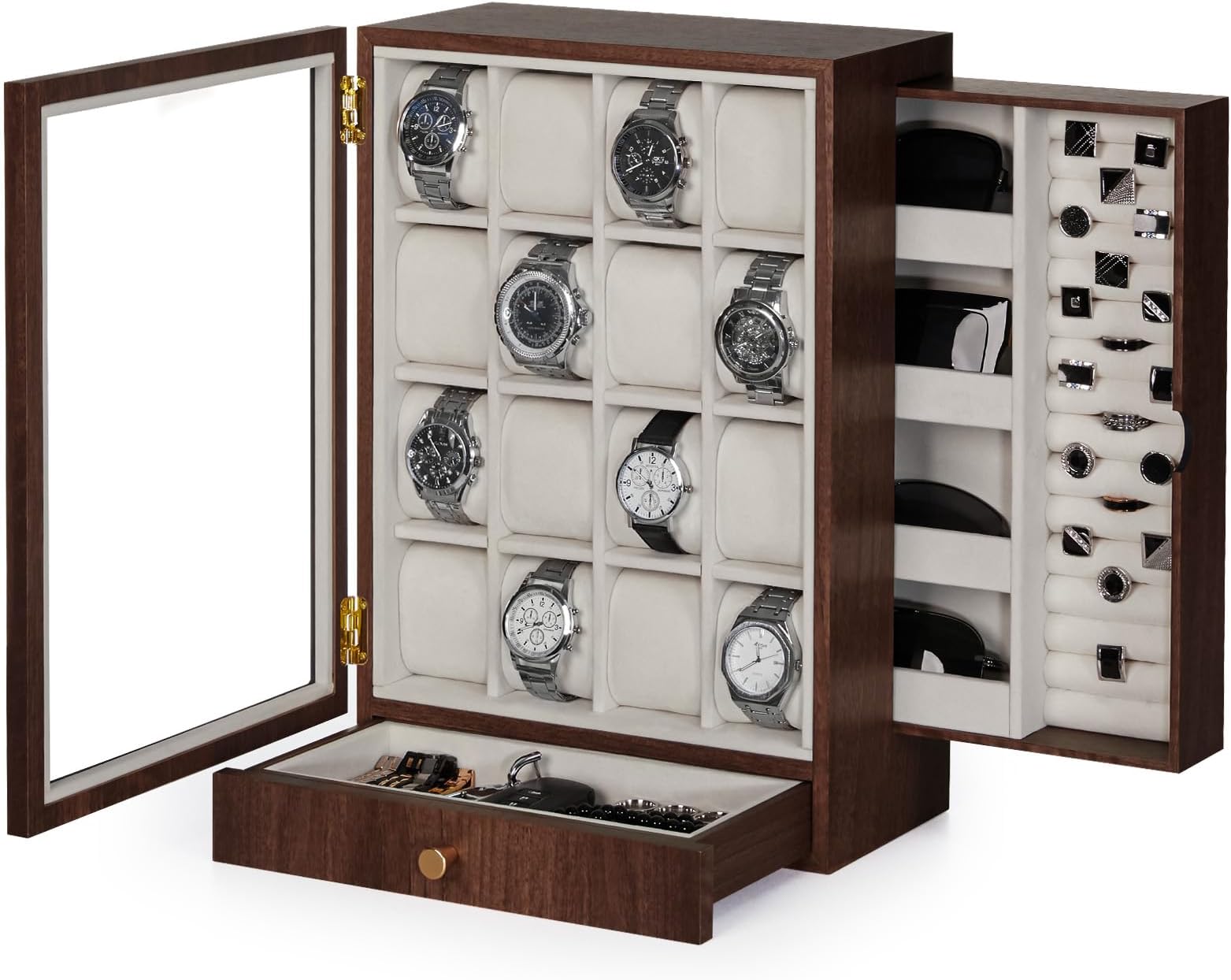 Amazon.com: TimelyBuys 20 Piece Cherry Wood Watch Display Wall Hanging ...