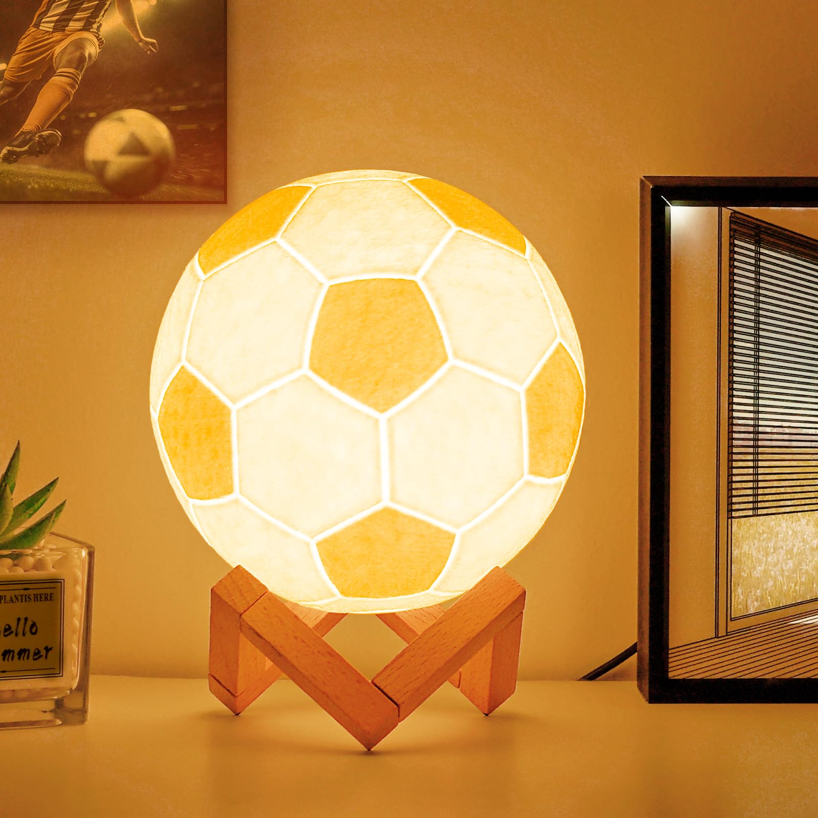 Olee Odee Soccer Night Light Ball Lamp for Kids Room with Remote ...