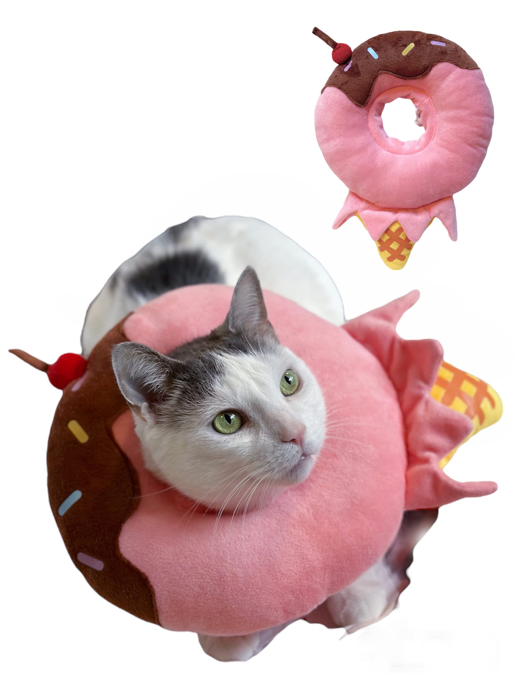 CREAMYCATS Cat Cone, Adjustable Recovery Cat Cone, Cute Comfortable ...