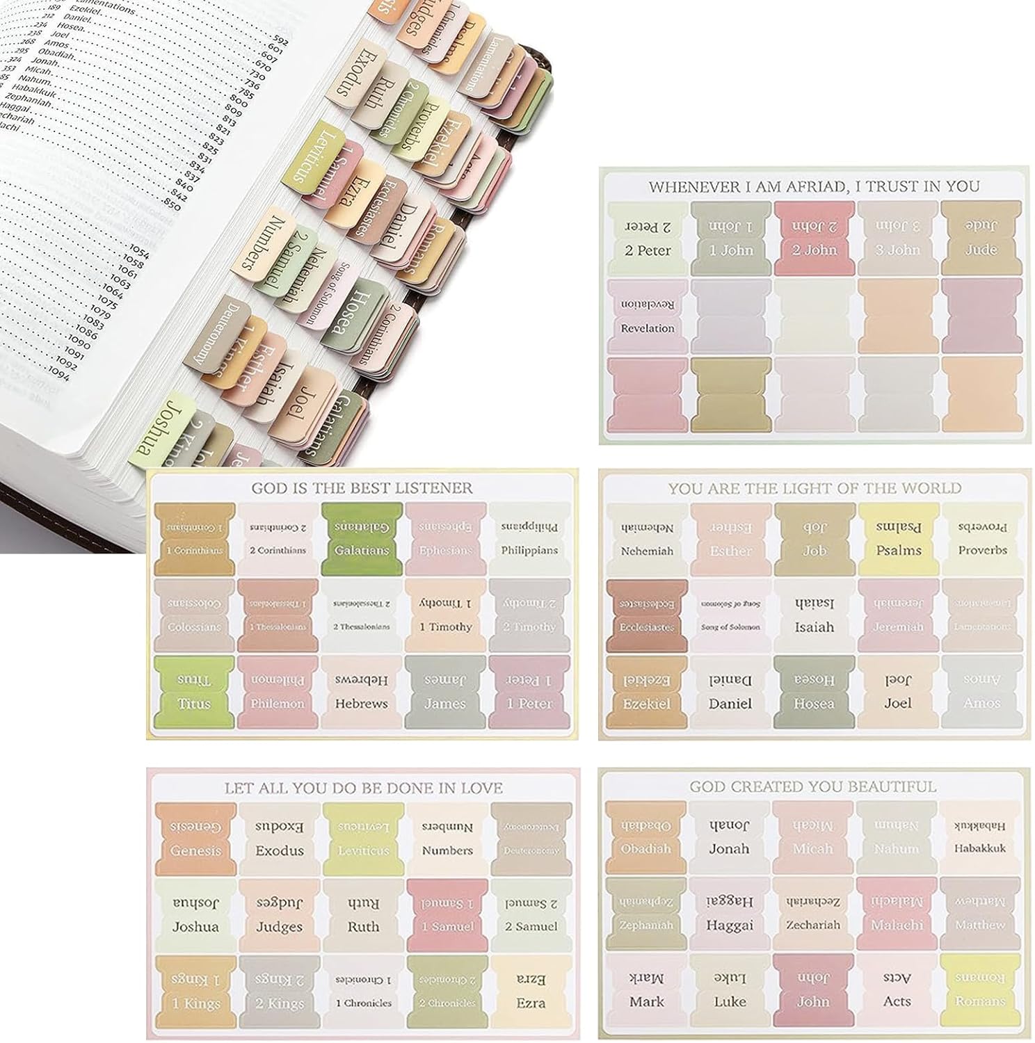 LIAMGUS 75 Bible tabs, Bible tabs for Women, Bible tabs Index Stickers ...