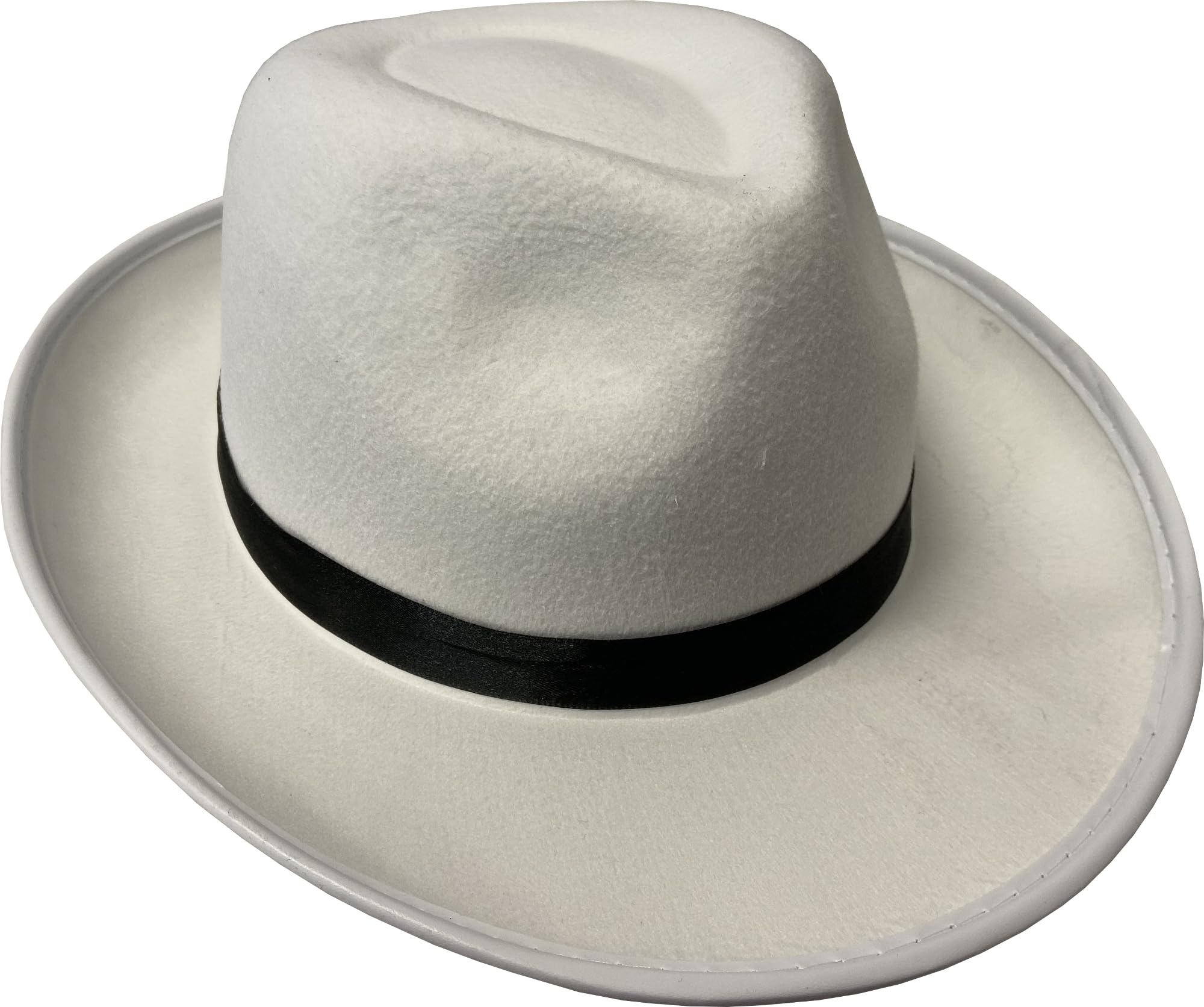 Adult's Deluxe White 20s Gangster Fedora Hat Costume Accessory at ...