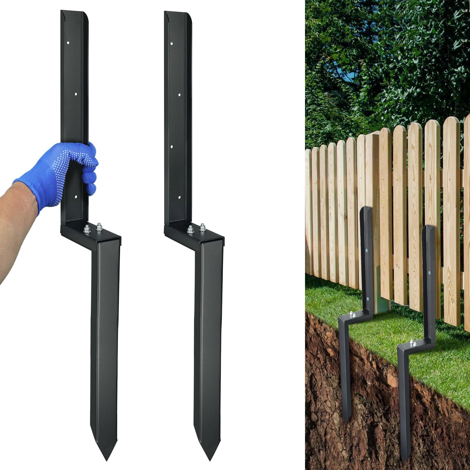 Amazon.com : SDSNTE 10 Pack Fence Post Repair Stakes –14 Ga Heavy-Duty ...