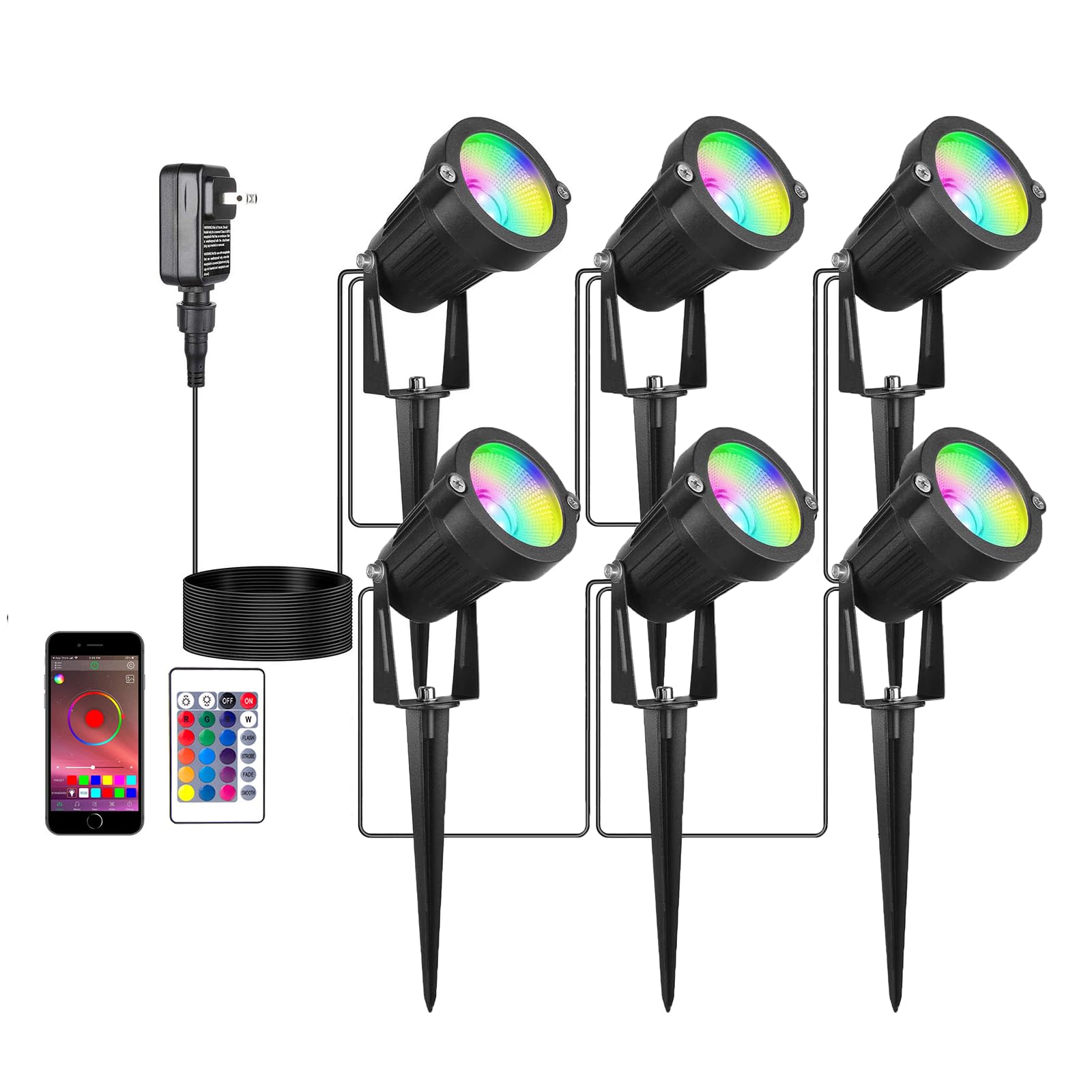 Halloween Landscape SpotLights, IP65 Waterproof Million-Colored Yard ...