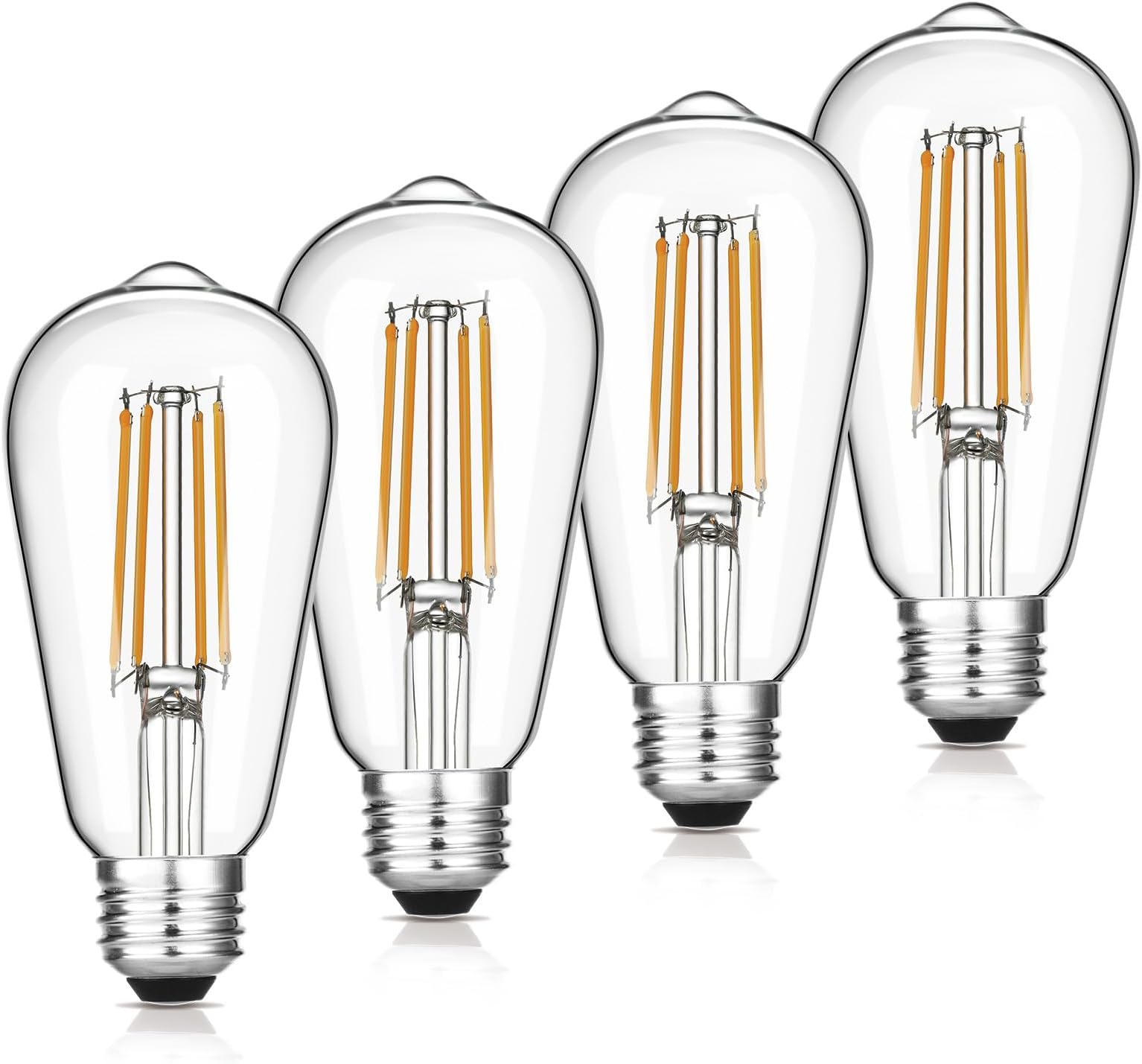 DAYBETTER Vintage LED Edison Bulbs 60 Watt Equivalent, ST58 Antique LED Filament Light Bulbs ...