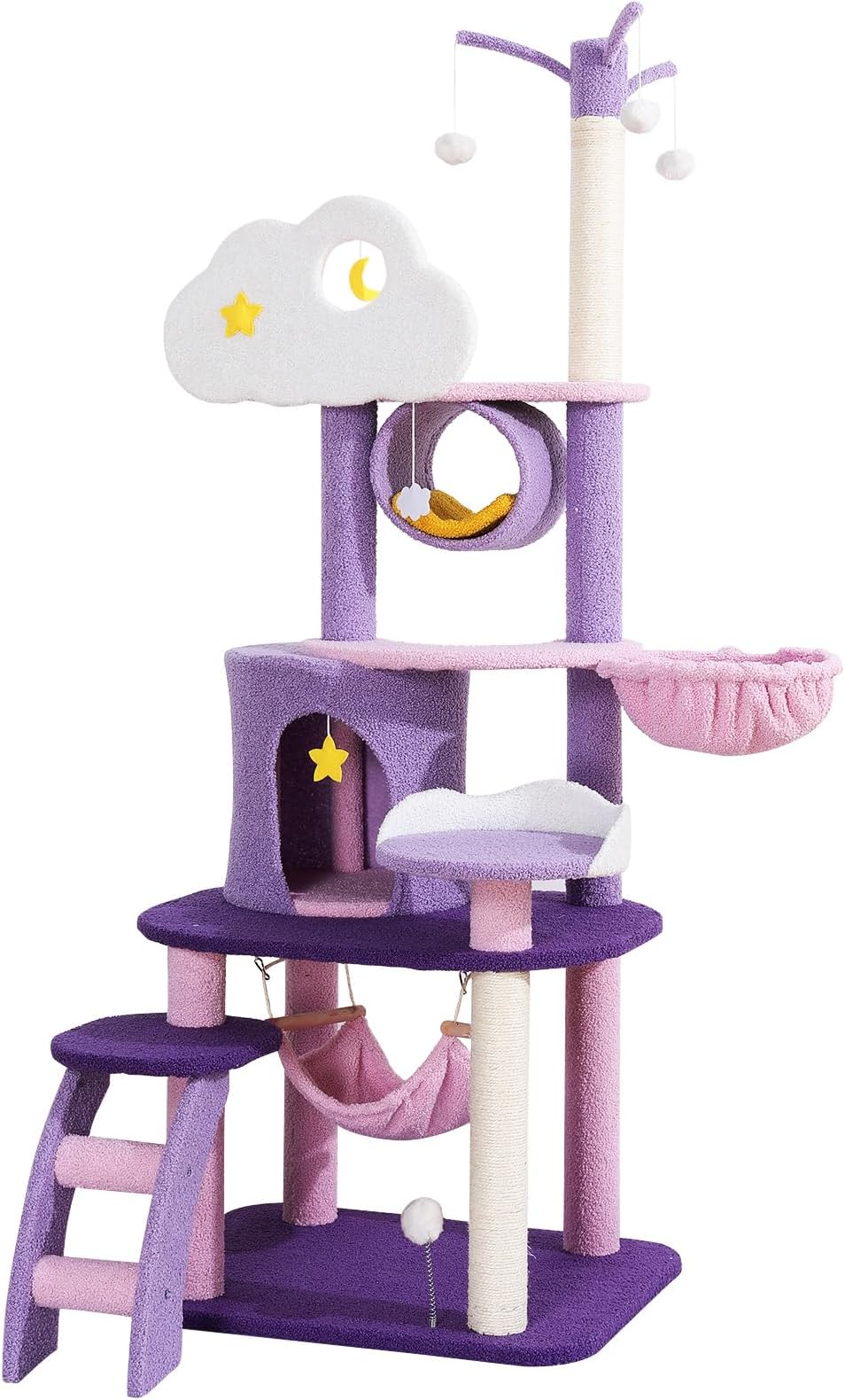 Amazon.com : Cloud Cat Tree, 65 Inch Purple Cat Tree Cute for Indoor ...