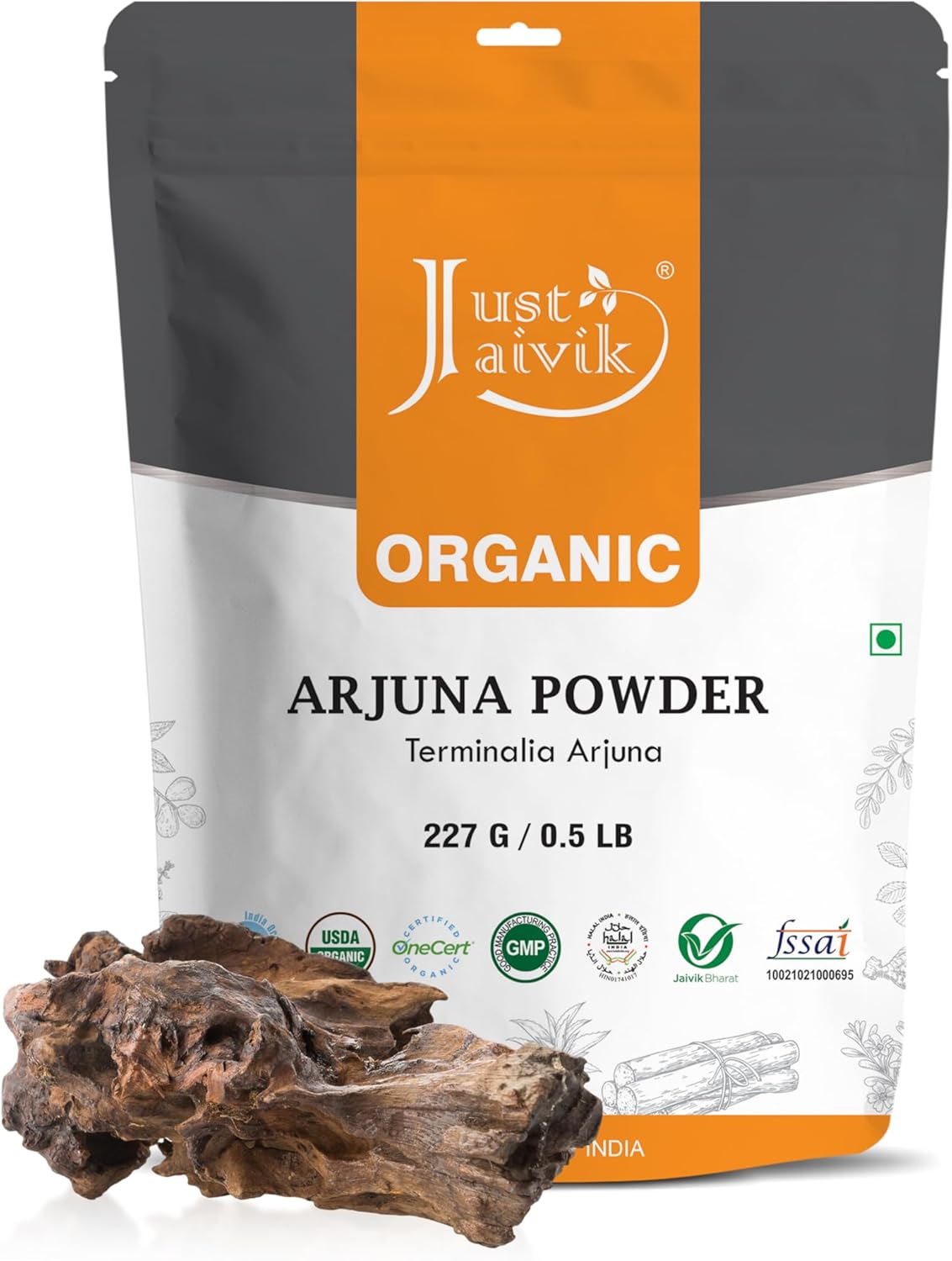 Amazon.com: Just Jaivik 100% Organic Arjuna Bark Powder (Terminalia ...
