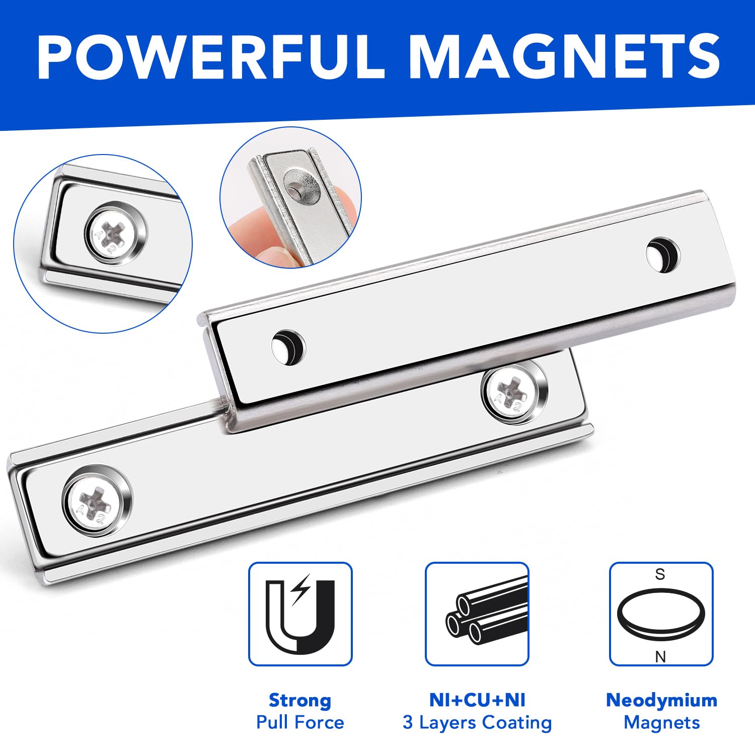 Snapklik.com : MIKEDE Strong Magnets Bar, 70LB Neodymium Rare Earth ...