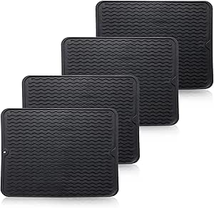 Amazon.com: Maxcheck 4 Pcs Silicone Dish Drying Mats for Kitchen ...