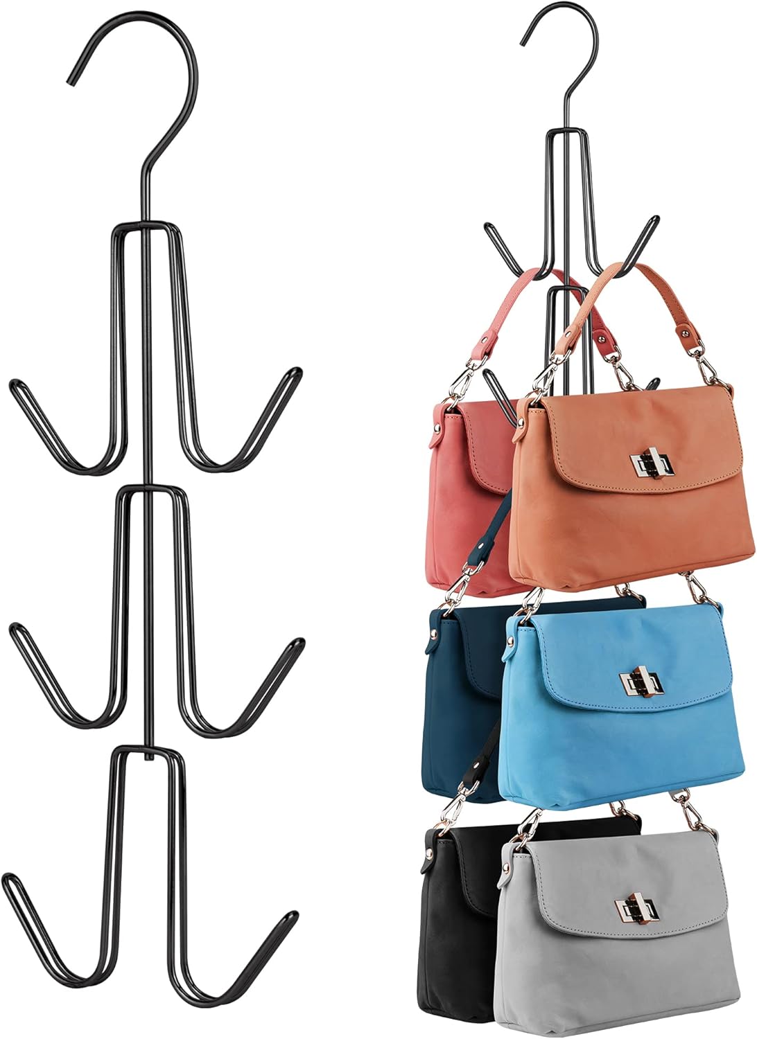 Amazon.com: ZEDODIER Purse Hanger Organizer for Closet, 2 Pack Hanging ...